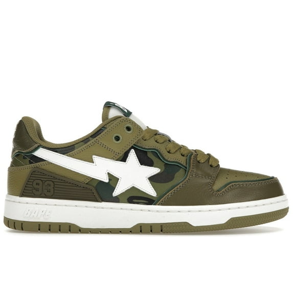 BAPE Men's A Bathing Ape Sk8 Sta Olive Drab Green Camo Skateboarding ...
