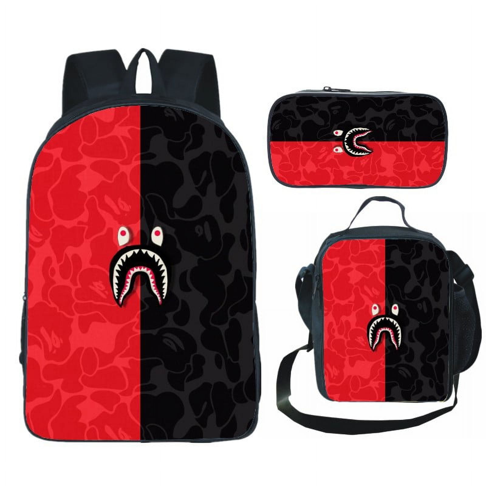 BAPE SHARK APE Anime Backpacks Sets, Cartoon Laptop Backpack with Lunch ...