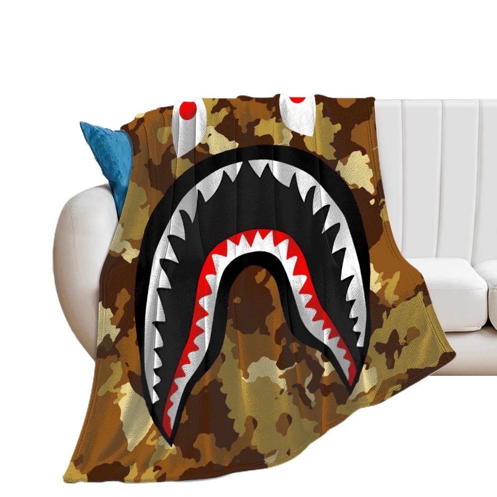 BAPE Shark Blanket Ultra-Soft Flannel Plush Throw Super Fuzzy Warm ...