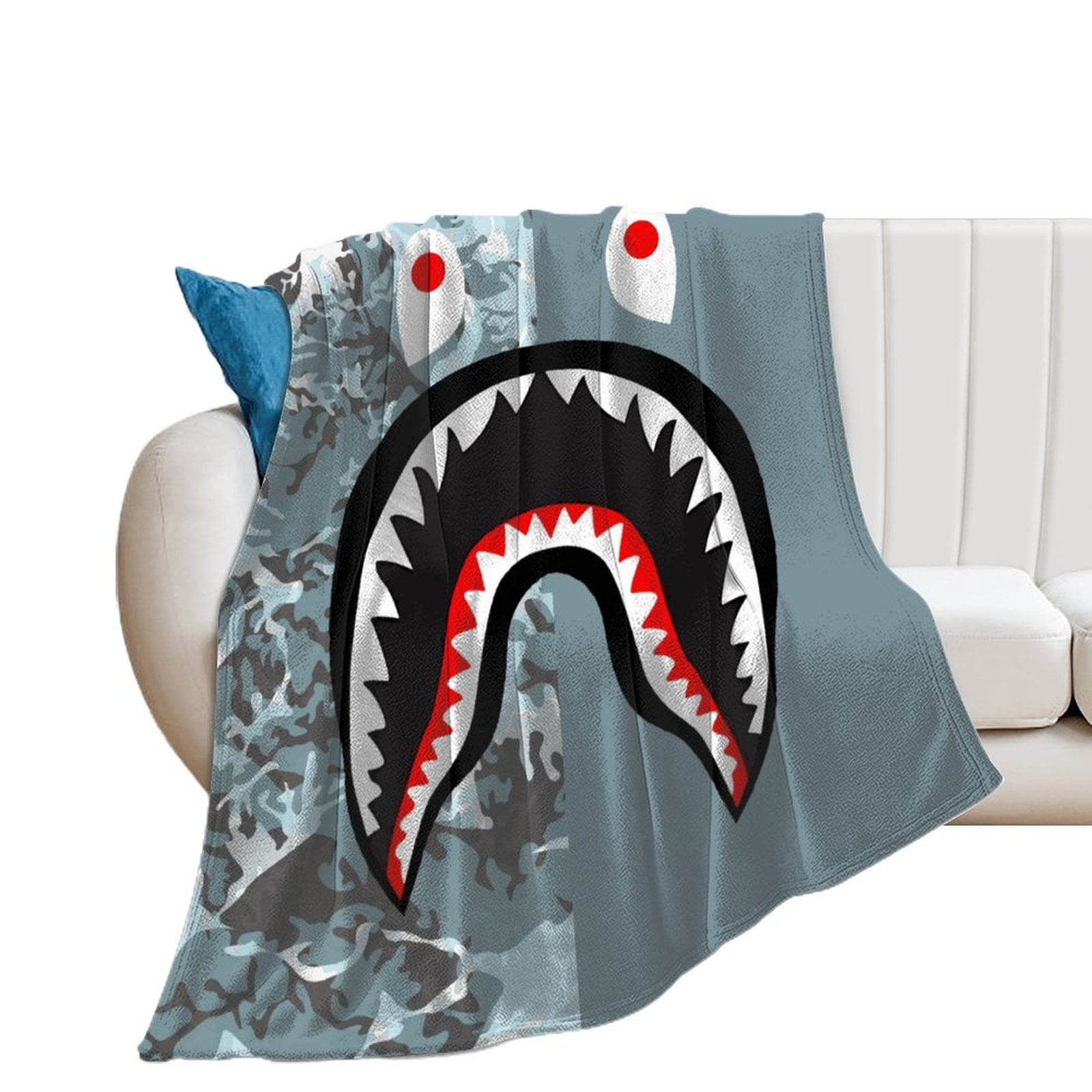 BAPE Shark Blanket Ultra-Soft Flannel Plush Throw Super Fuzzy Warm ...