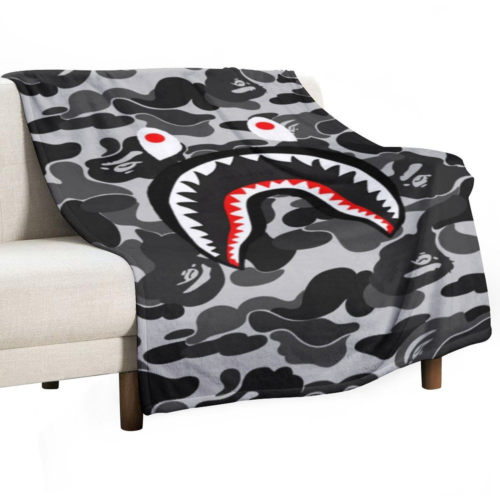 BAPE Super Cozy Bedding Fleece Throw Blanket for Bed Home Living Room ...
