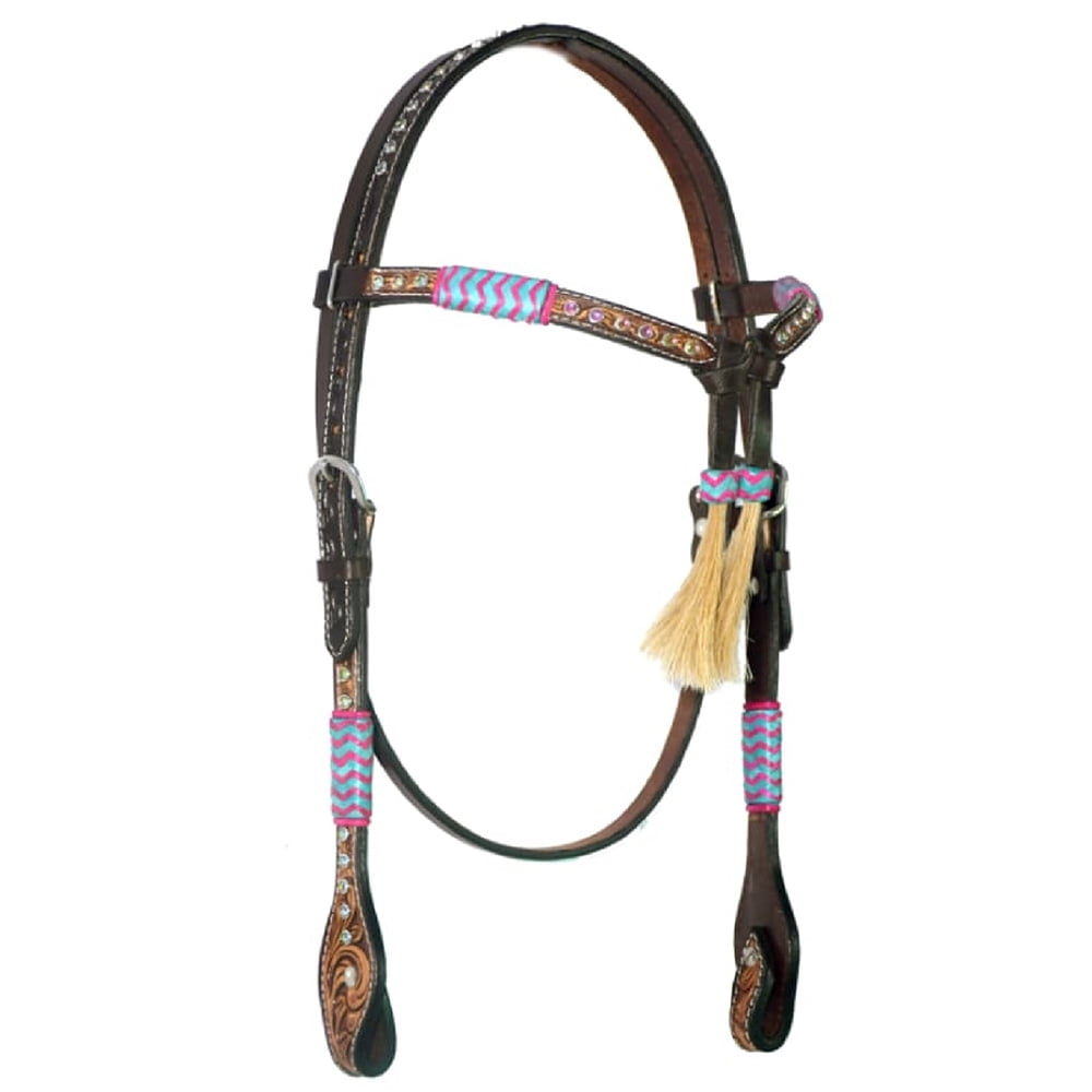 BAR H EQUINE Genuine Western American Leather Horse Premium Headstall ...