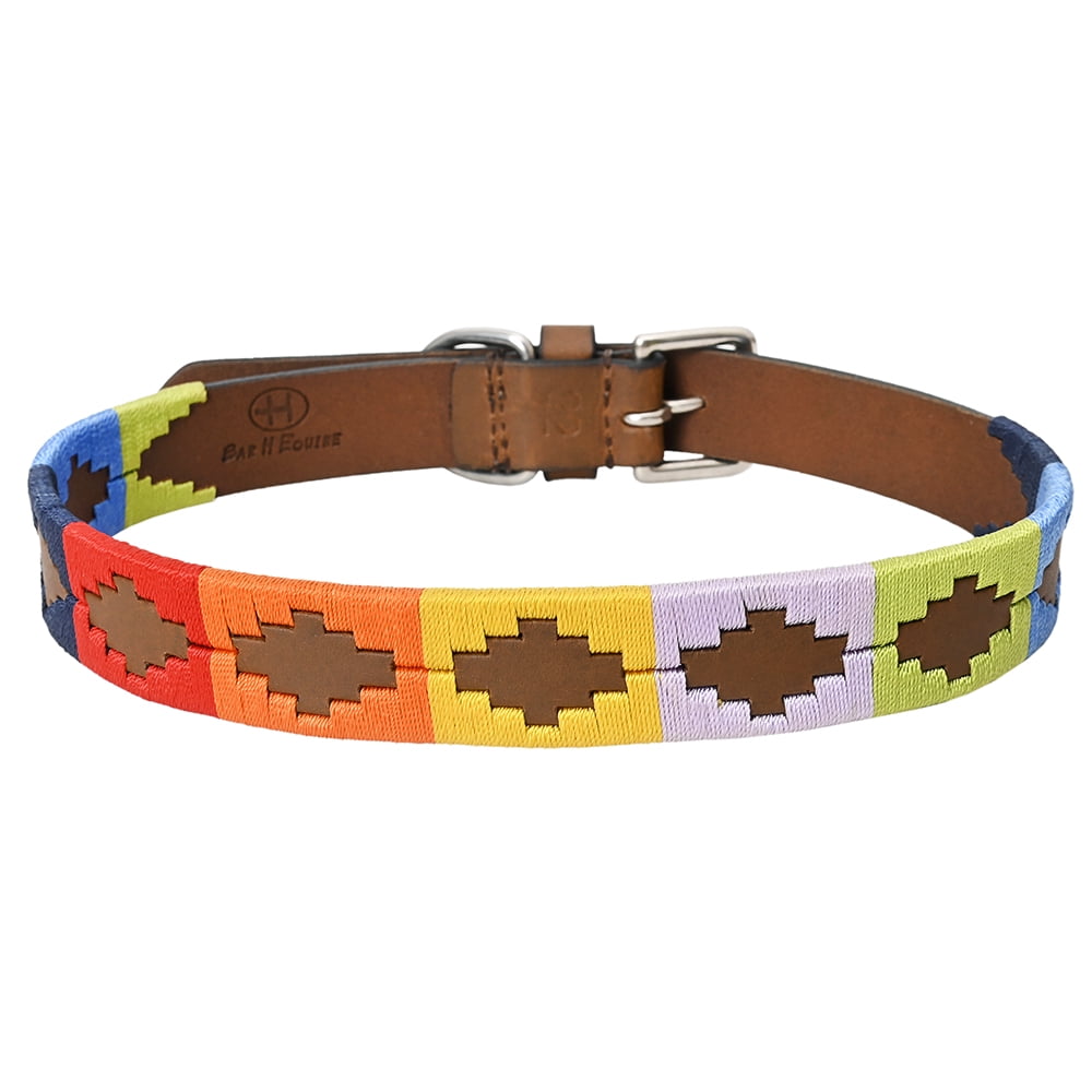 BAR H EQUINE Western Genuine Leather Dog Collar Embroidered - Walmart.com