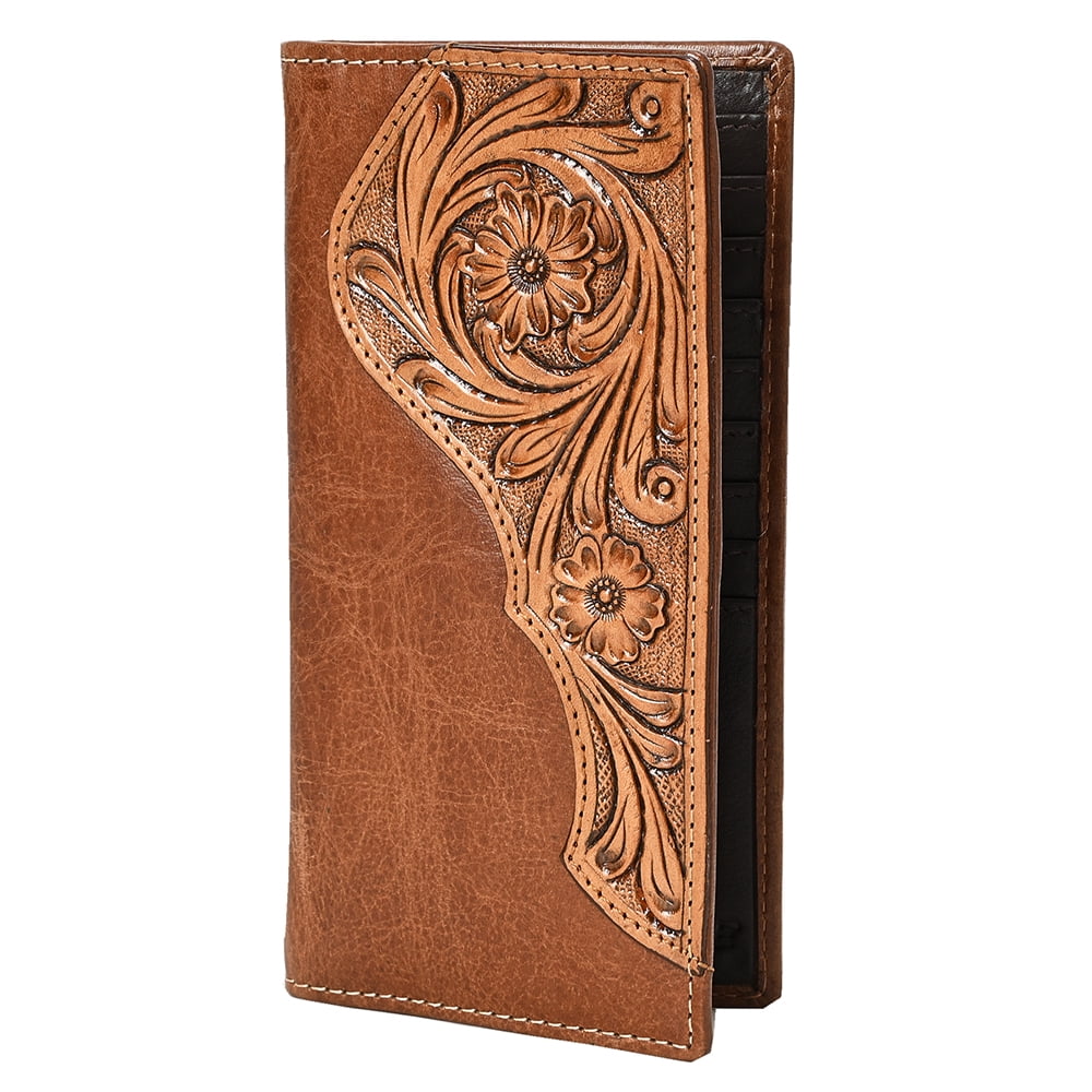 BAR H EQUINE Western Genuine Leather Hand Carved Rodeo Wallet For Men ...
