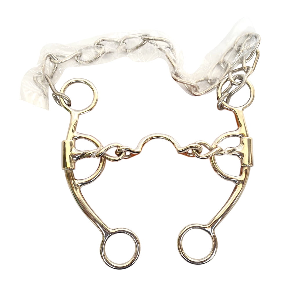 BAR H EQUINE Western Horse Fixed Cheek Twisted Low Port Stainless Steel ...