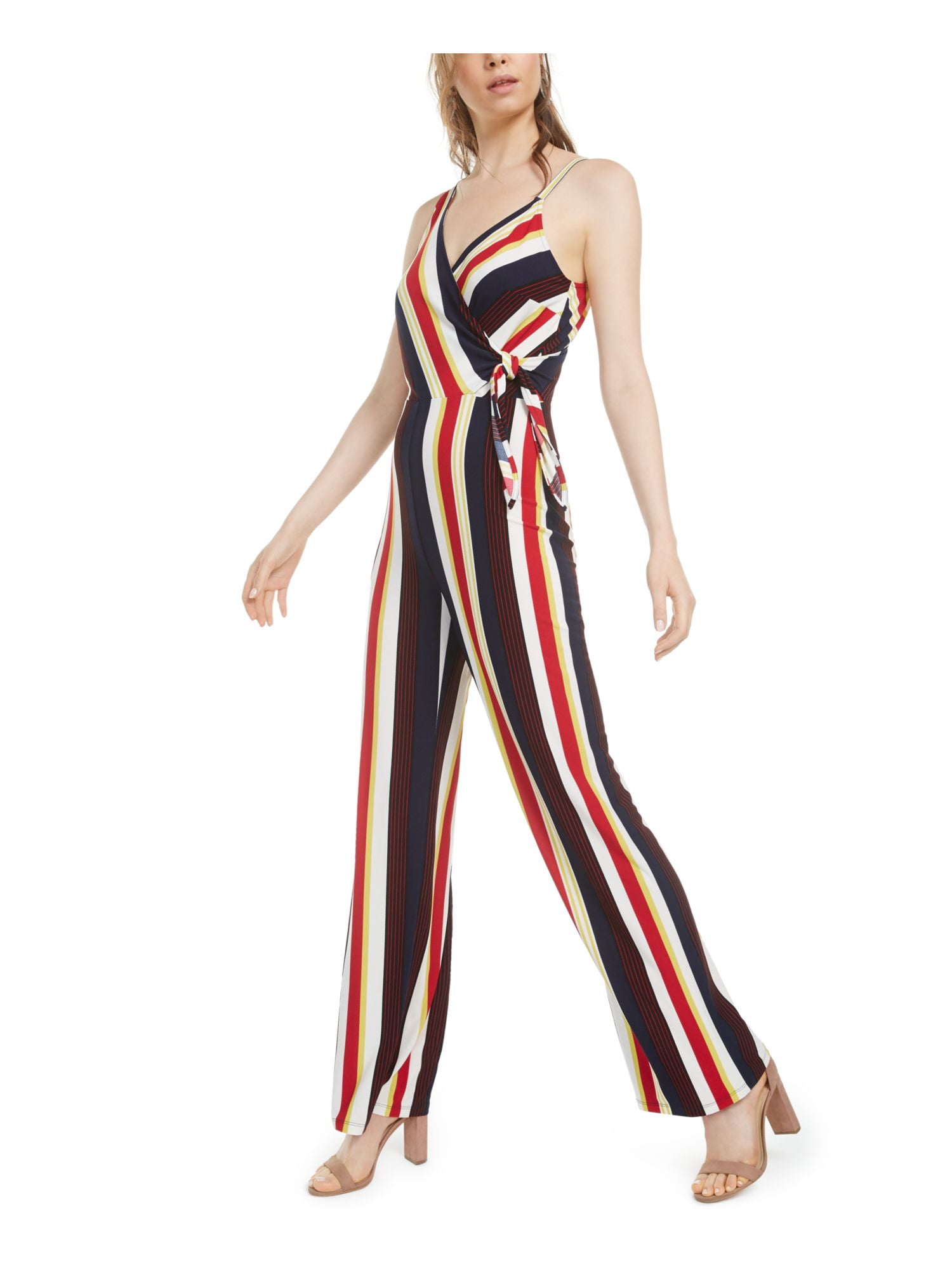 BAR III $89 Womens New Yellow Color Block Wide Leg Jumpsuit M B+B ...