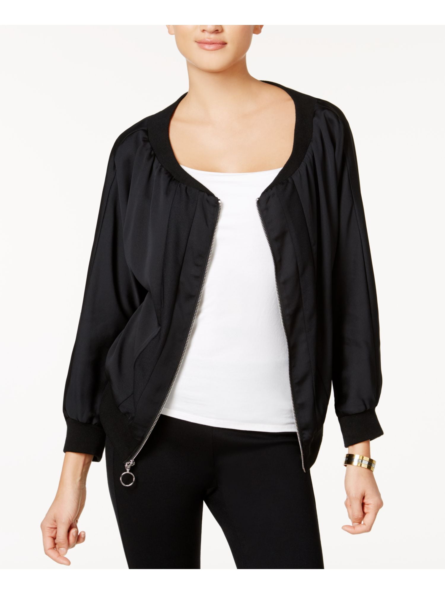 BAR III $90 Womens New 1340 Black Zip Up Casual Jacket L B+B - Walmart.com