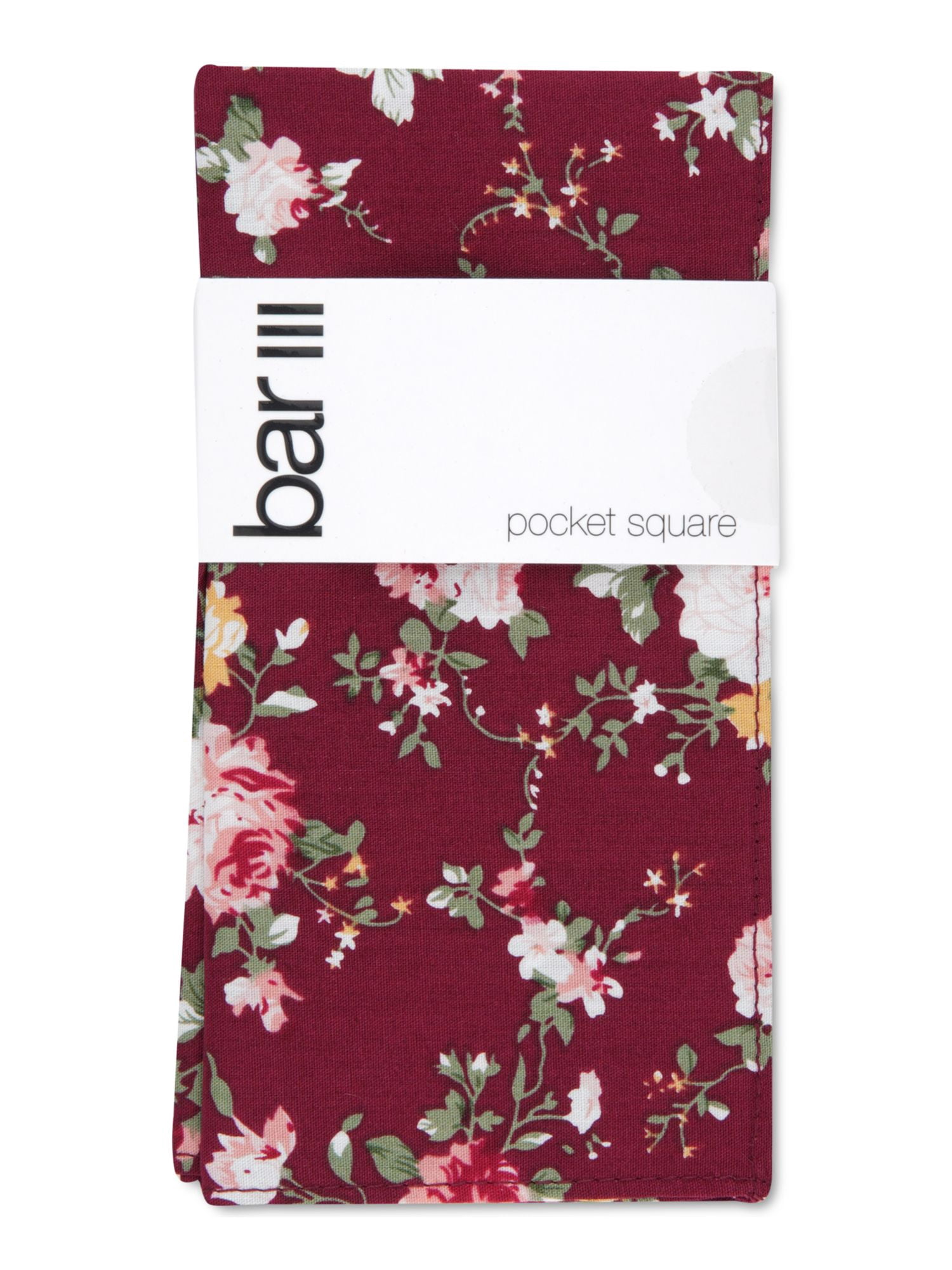 BAR III Mens Red Floral Pocket Square - Walmart.com
