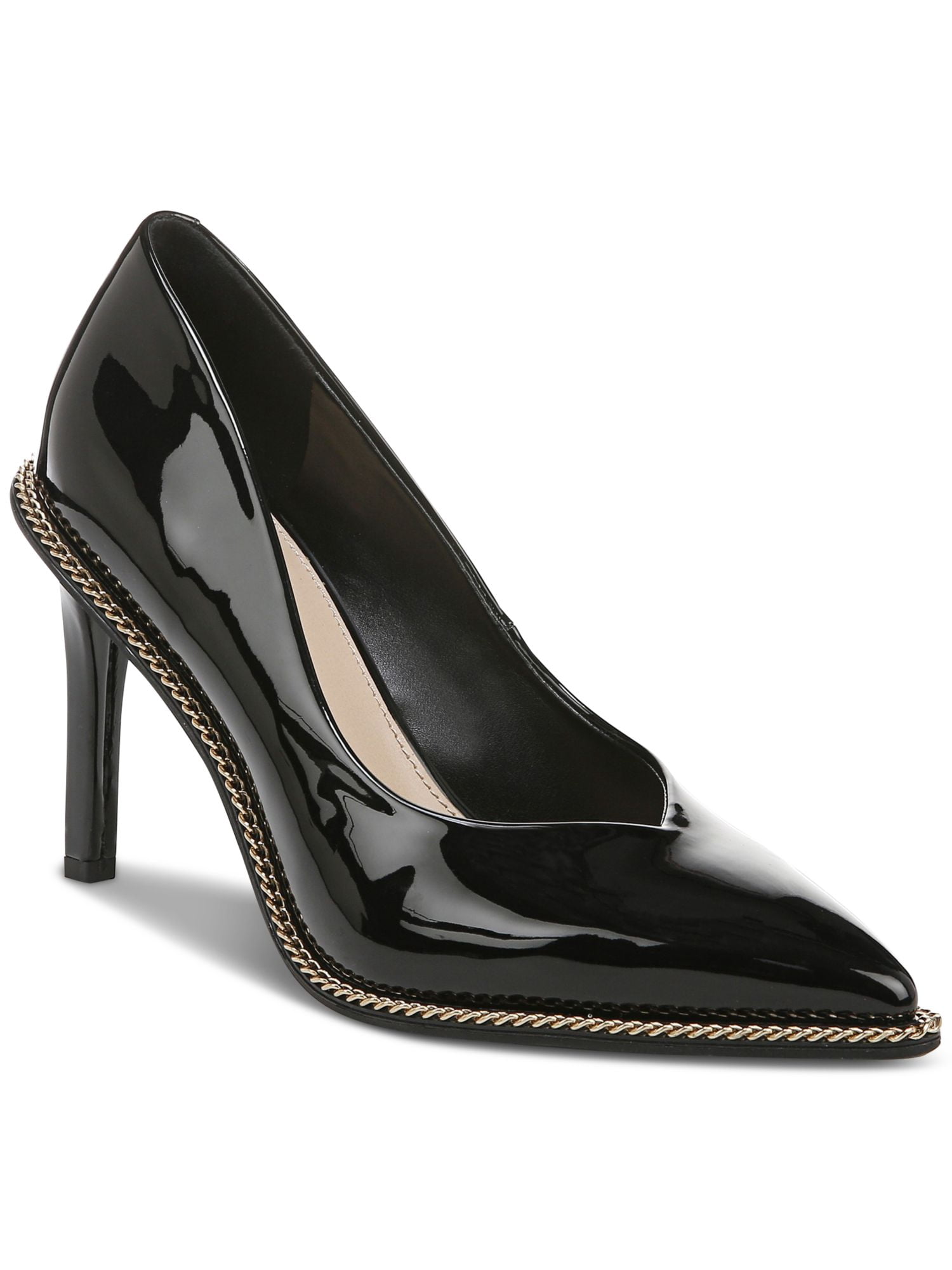 BAR III Womens Black Chain Binsa Pointed Toe Stiletto Slip On Dress ...