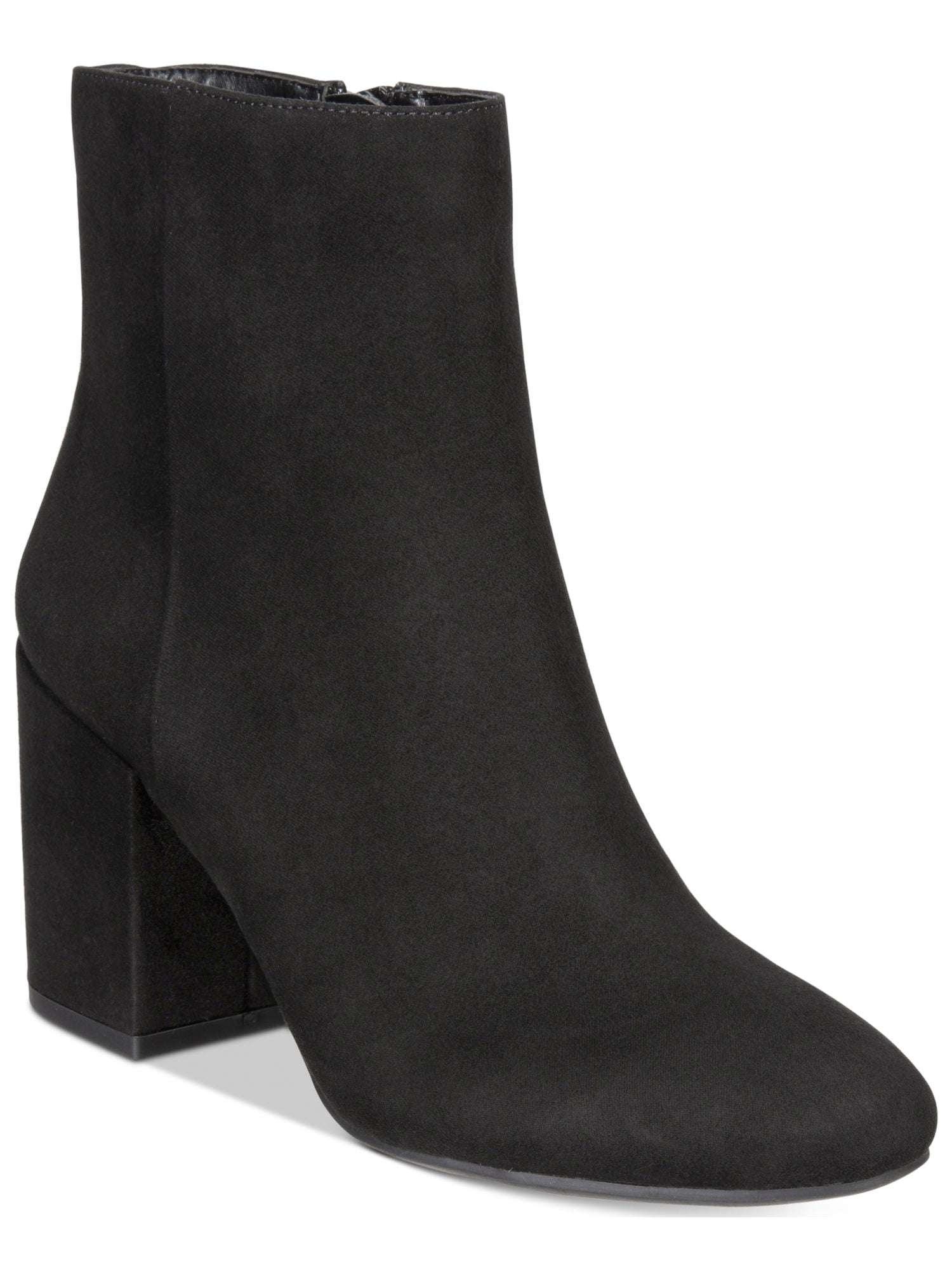 BAR III Womens Black Comfort Gatlin Almond Toe Block Heel Zip-Up ...
