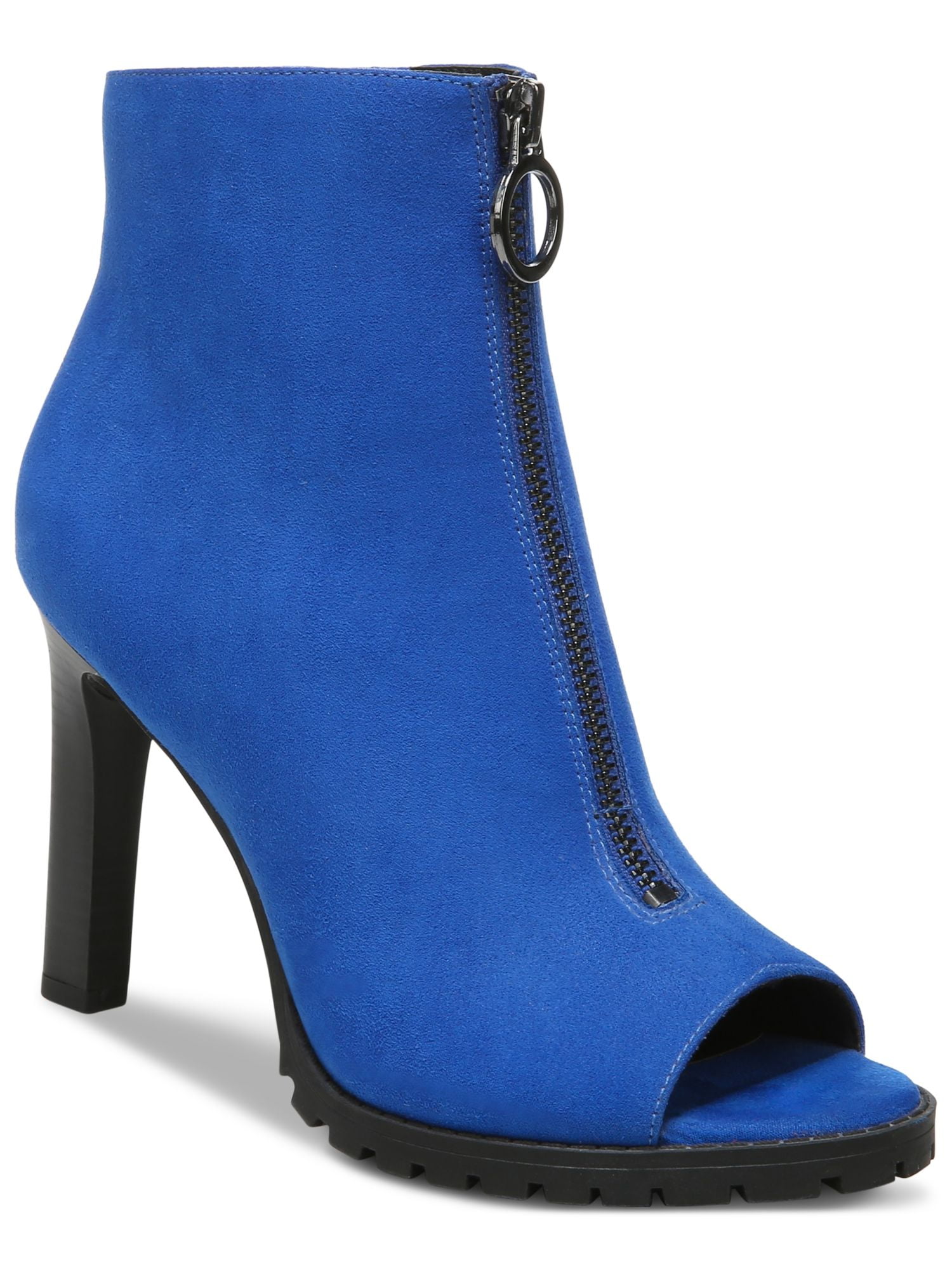 BAR III Womens Blue Cushioned Dillian Peep Toe Stiletto Zip-Up Dress ...