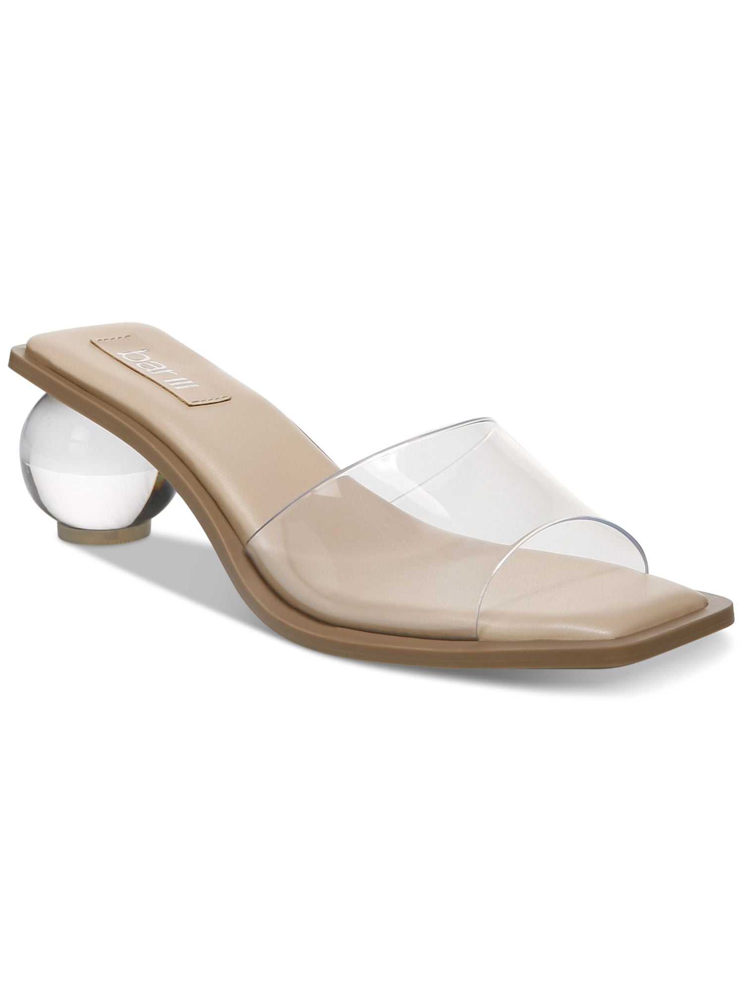 BAR III Womens Clear Transparent Comfort Cayymen Square Toe Sculpted ...