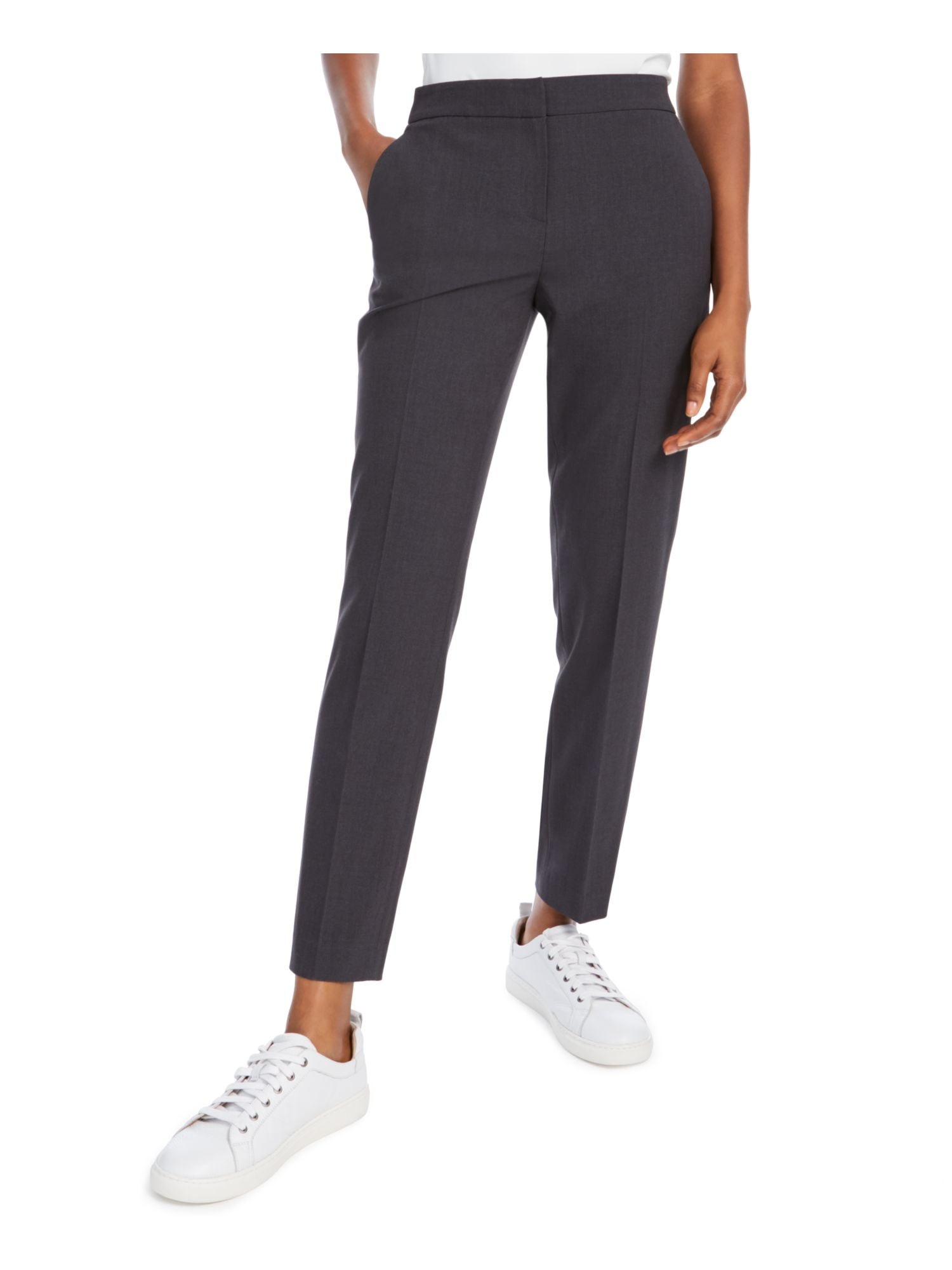 BAR III Womens Gray Stretch Pocketed Zippered Hook And Bar Closure Wear ...