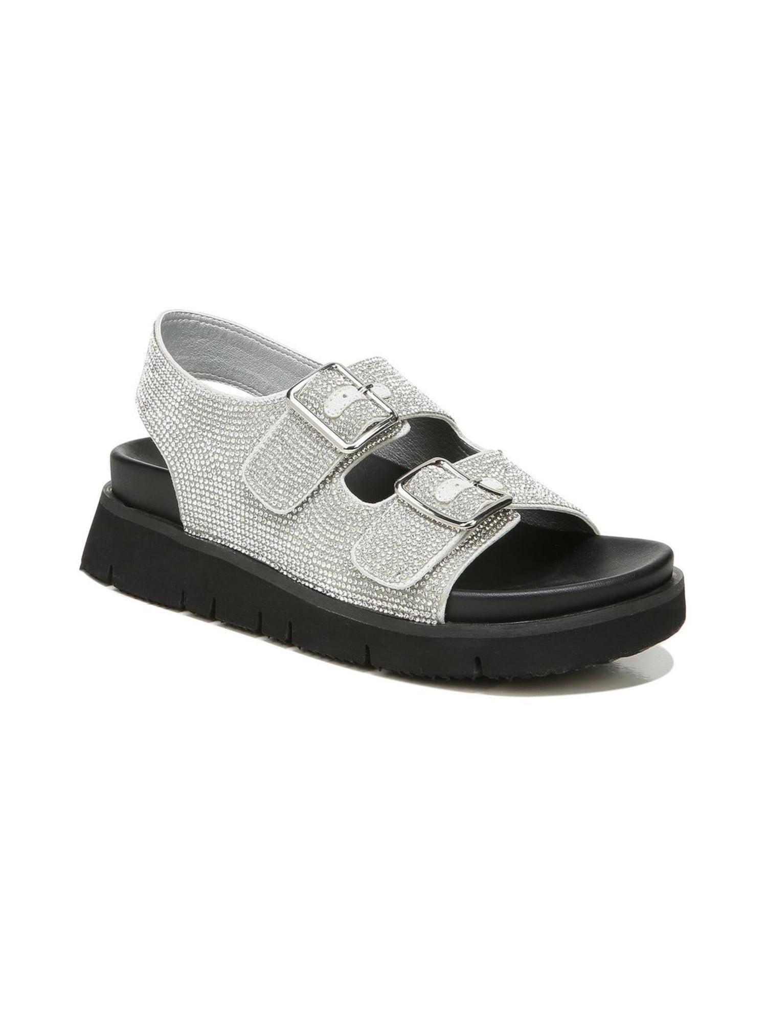 BAR III Womens Silver Sport Embellished Adjustable Kiwi Round Toe ...