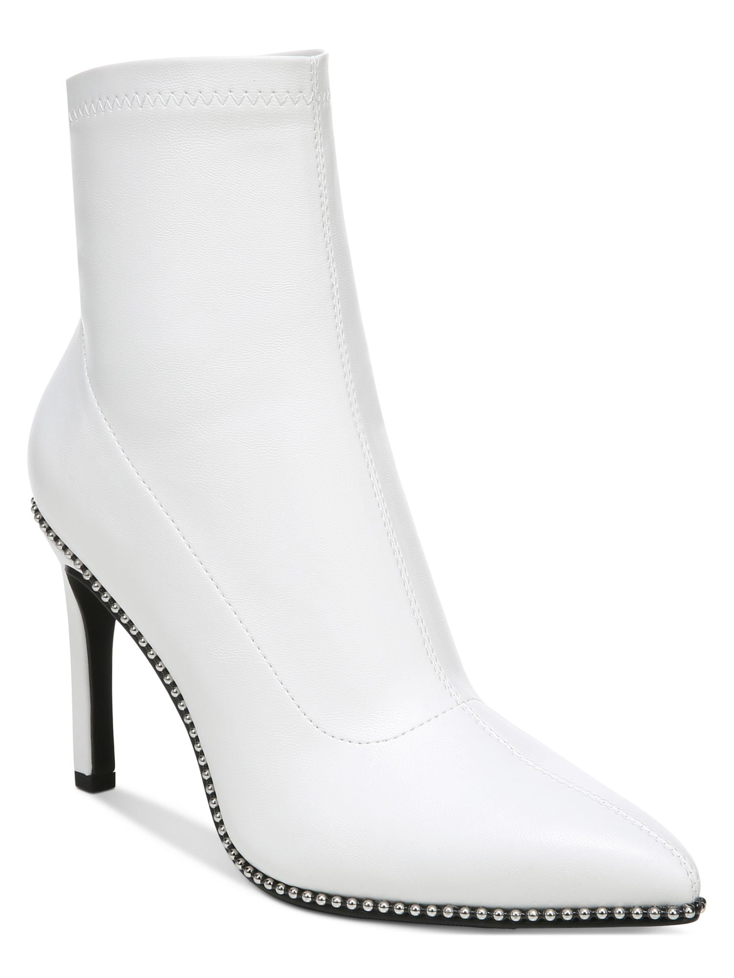 BAR III Womens White Stretch Beaded Melanay Pointed Toe Stiletto ...