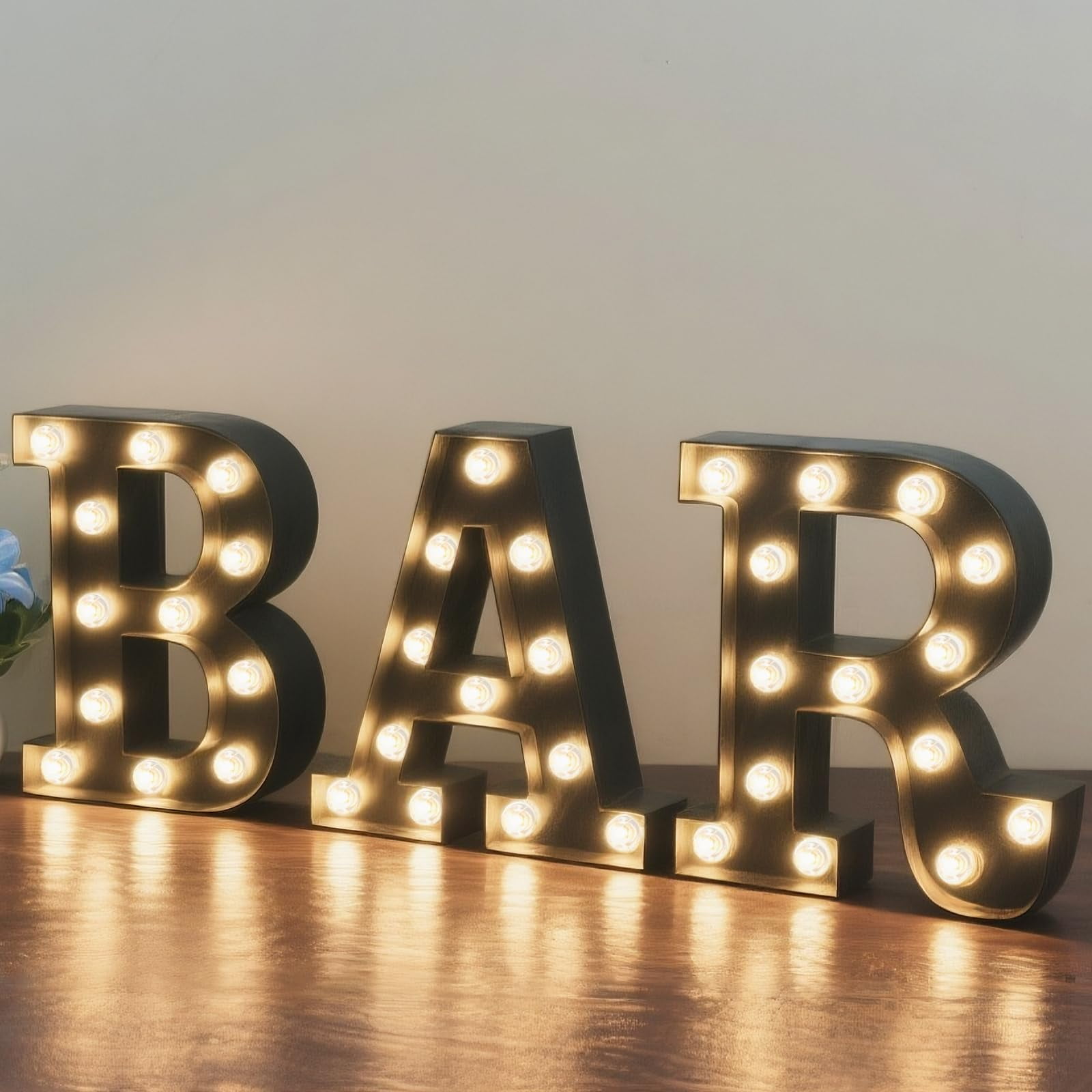 BAR - Illuminated LED Marquee Word Sign - Pre-Lit Pub Bar Sign ...