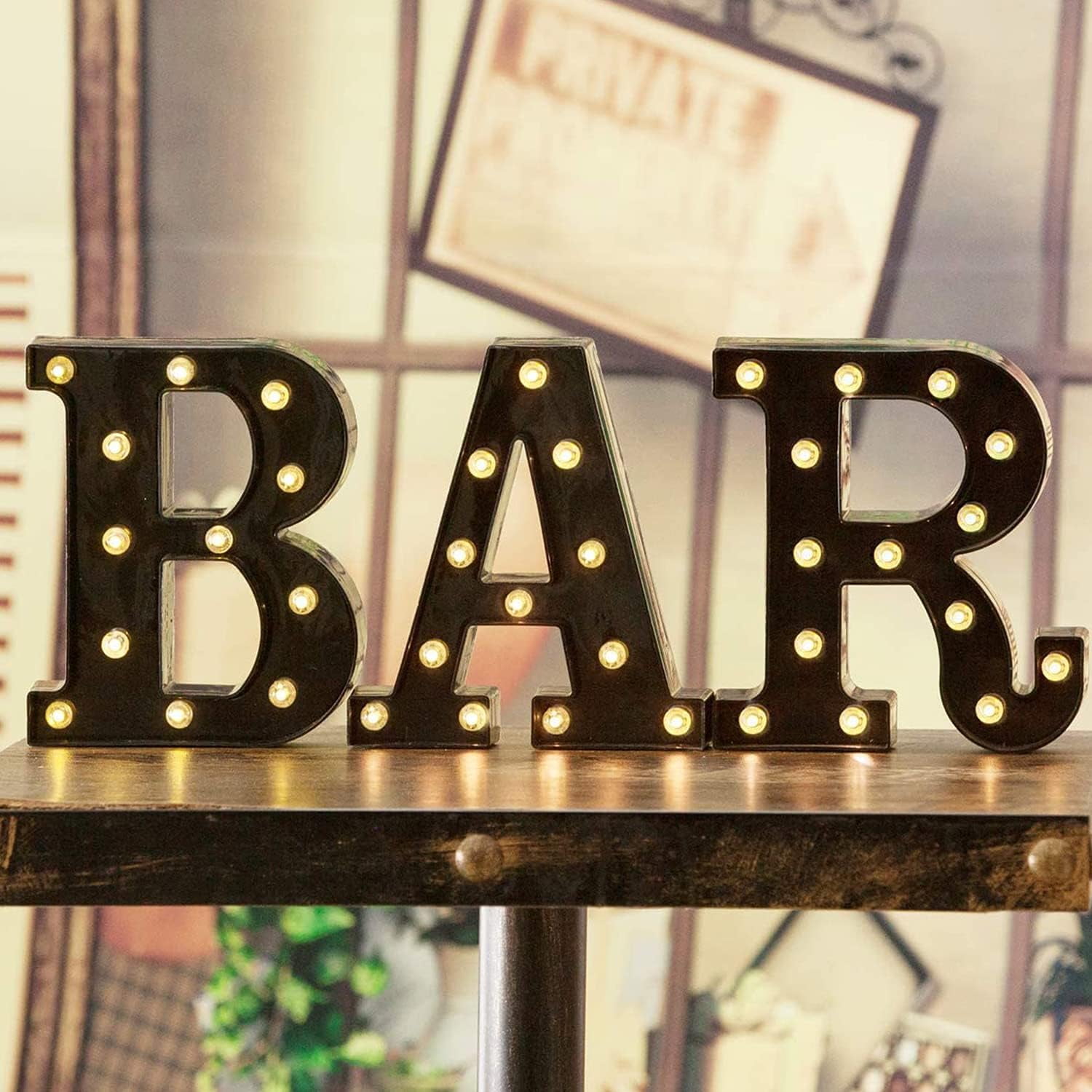 BAR - Illuminated Marquee Bar Sign - Lighted LED Marquee Word Sign ...