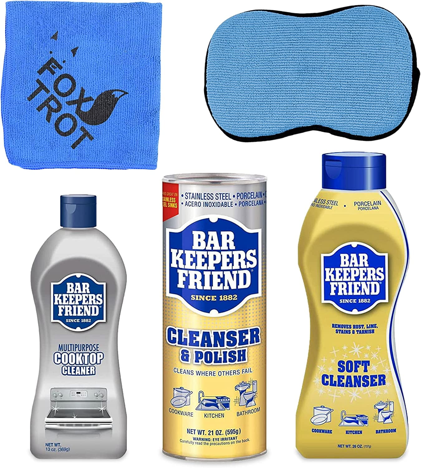 BAR KEEPERS FRIEND Cleanser Trio - Mega Bundle (21 Oz Cleanser and ...