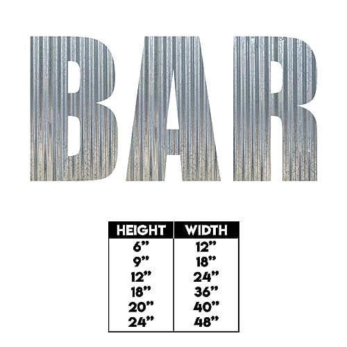 BAR Metal Letters Corrugated Galvanized Metal Word Business Sign Home ...