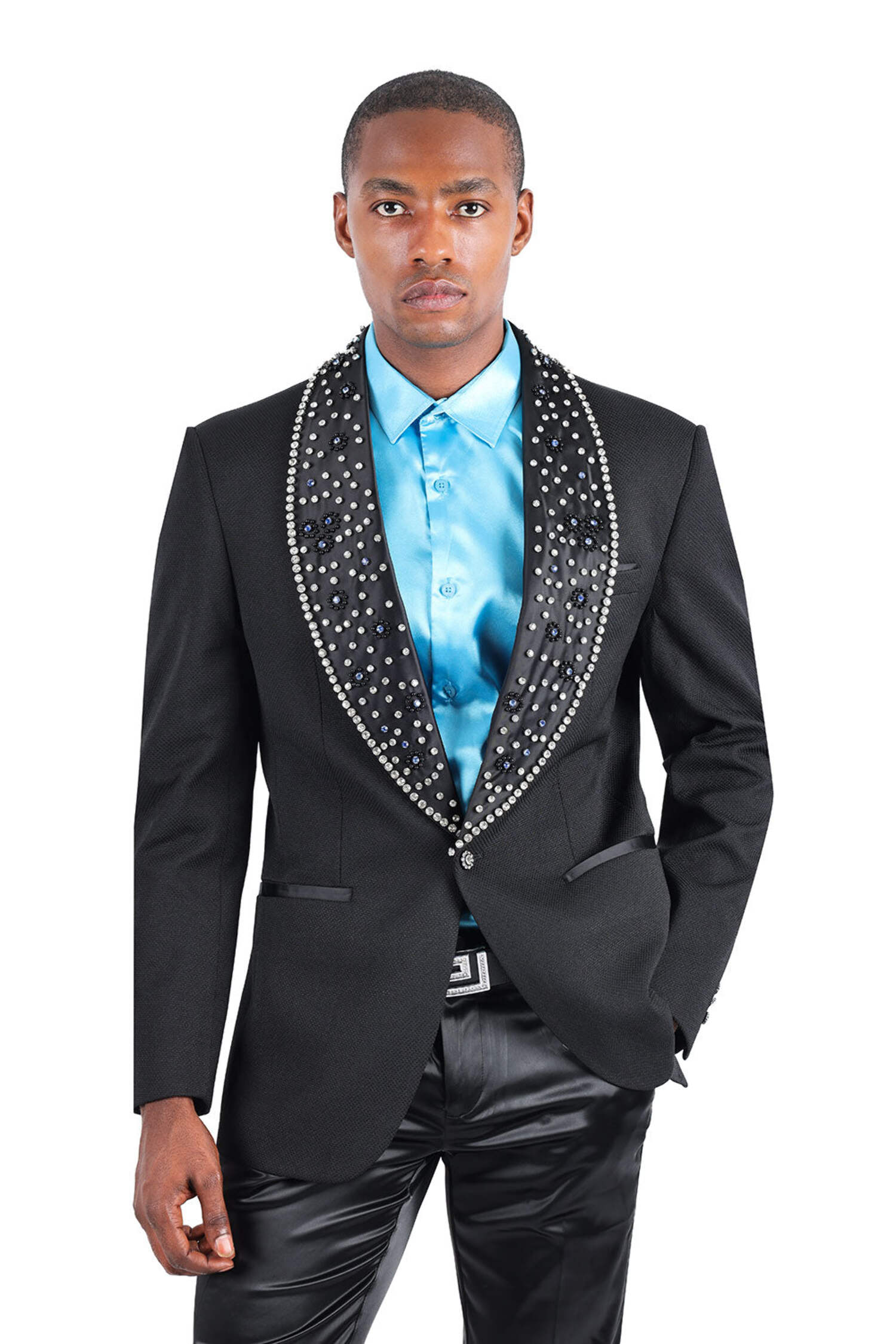 BARABAS Men's Jewels Rhinestone Shawl Lapel Blazer 2EBL7 - Walmart.com