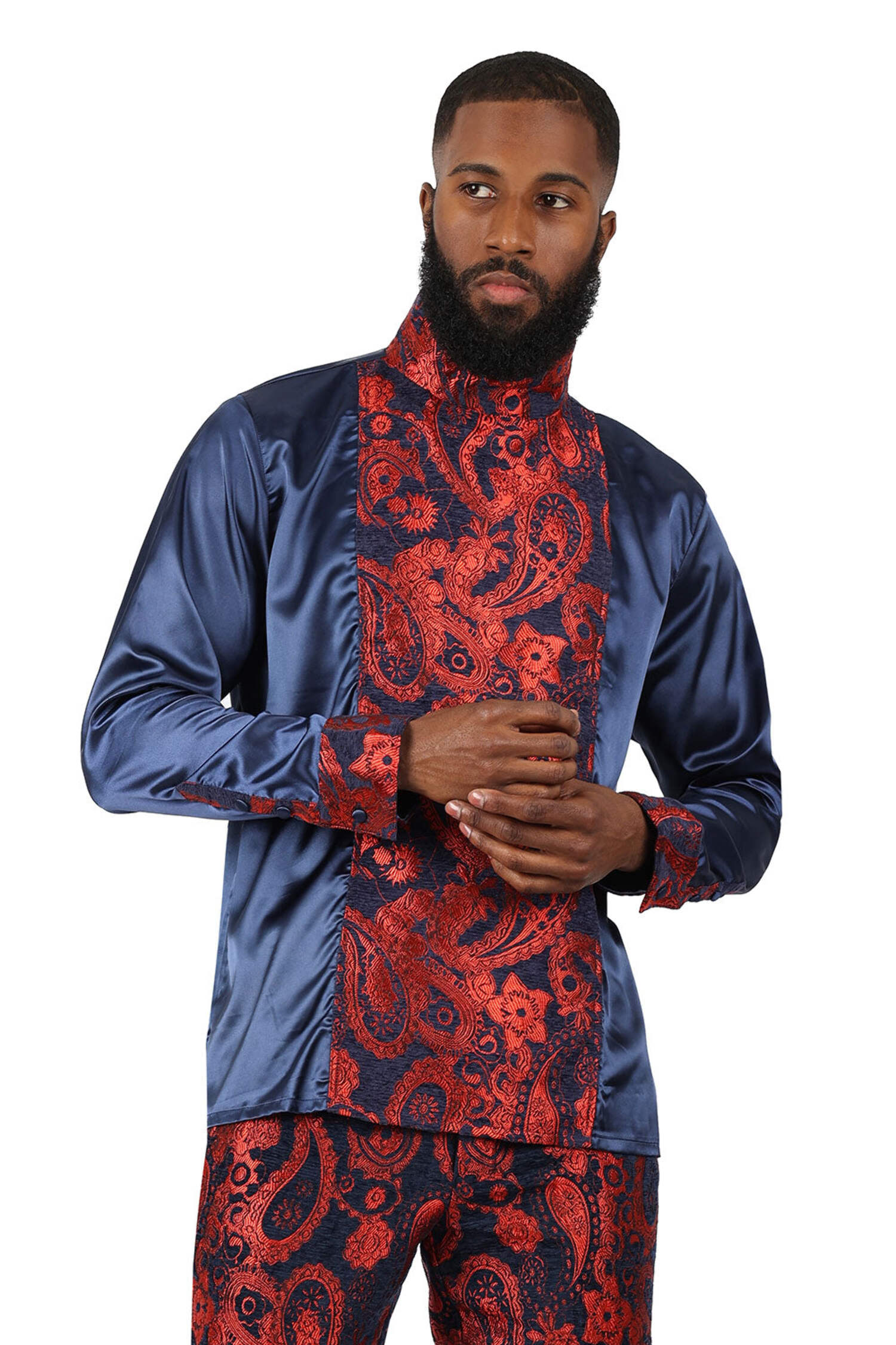 BARABAS Men's Paisley Long Sleeve Turtle Neck shirt 3MT05 - Walmart.com