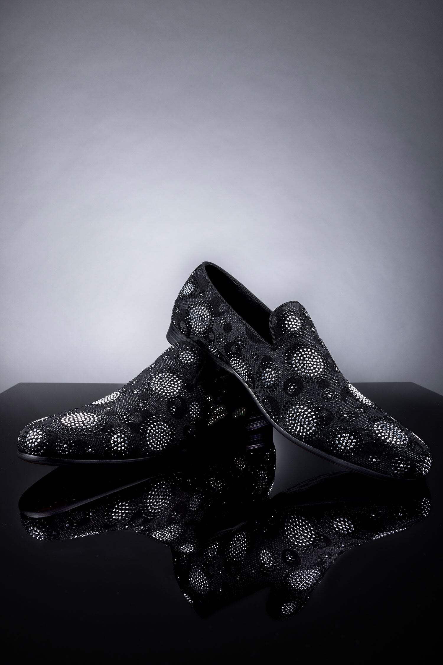 BARABAS Men's Polka Dotted Rhinestone Jewels Slip On Dress Shoes 2SHR4 ...