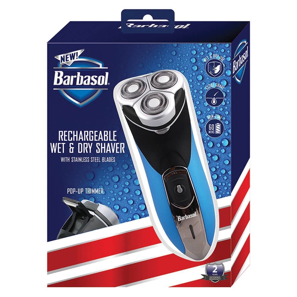 BARBASOL Rechargeable Wet & Dry Shaver With Blade CBR1-1001-USB Beauty ...
