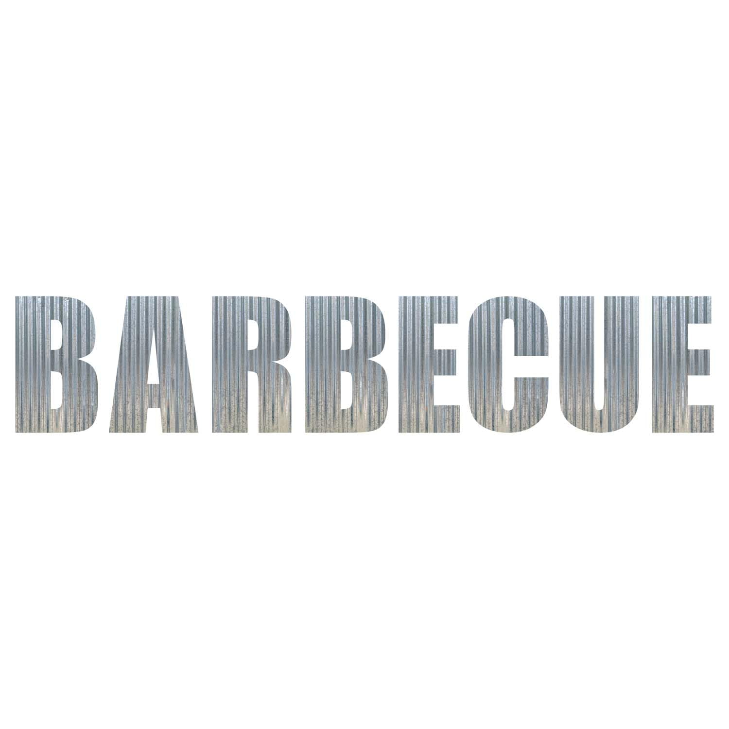 BARBECUE Metal Letters Corrugated Galvanized Metal Word Business Sign ...