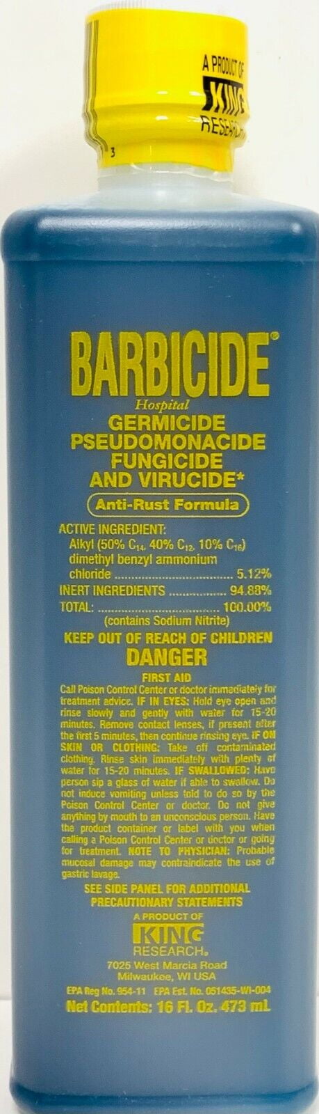 BARBICIDE King Research Hospital Germicide Virucide Anti-Rust Formula ...