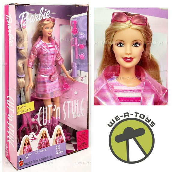 BARBIE Cut 'n Style Doll w Extra Hair Extensions, Scissors & More (2002 ...