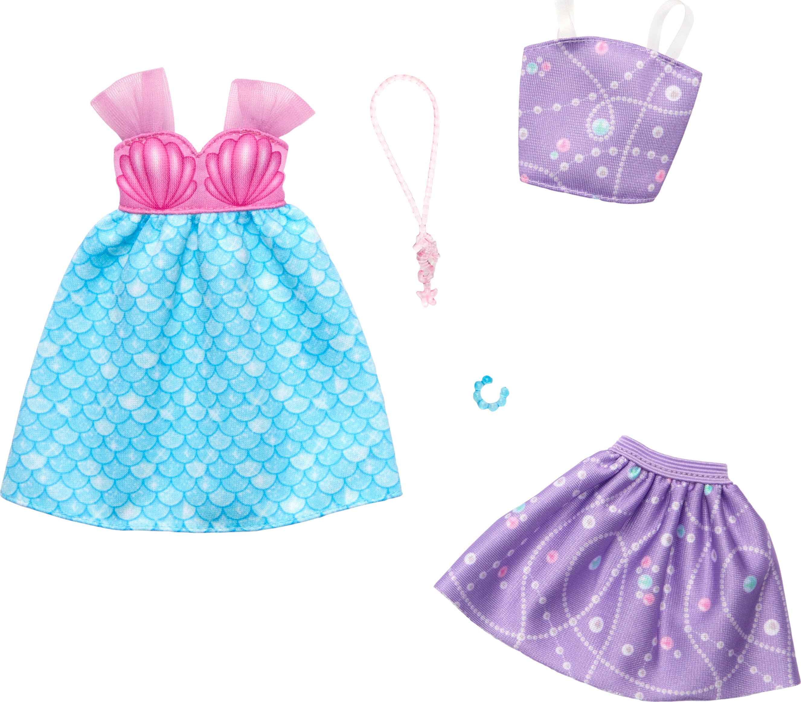 Barbie Doll Clothing, Fashion and Accessory Pack with Mermaid Theme (2 ...