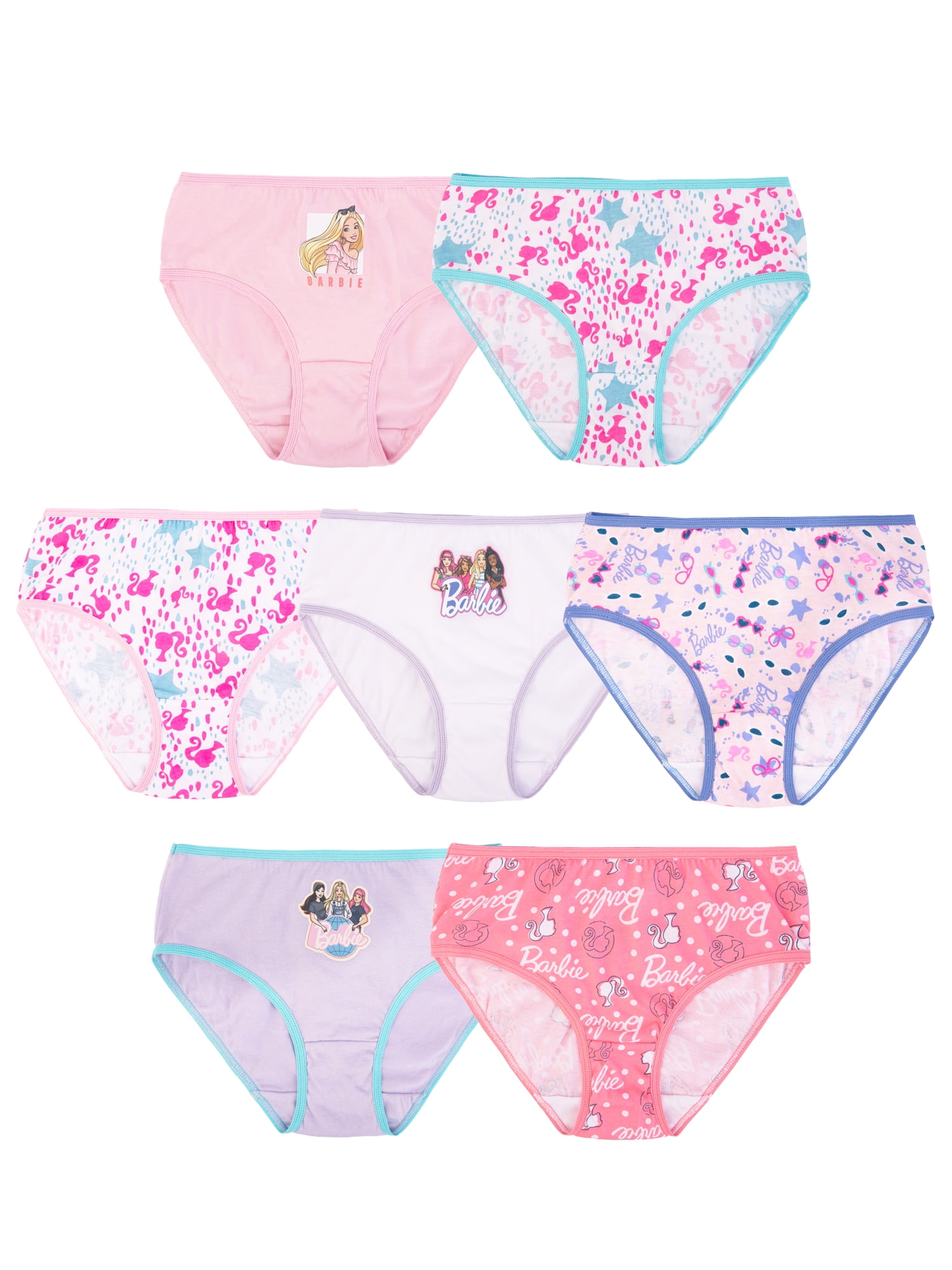 BARBIE GIRLS 7 PACK CHARACTER UNDERWEAR - Walmart.com