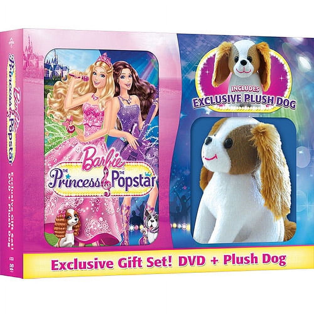 BARBIE THE PRINCESS AND THE POPSTAR New DVD Limited Time Plush Dog Gift ...