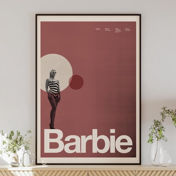 BARBIE movie poster , minimalist wall art, vintage style, retro home ...