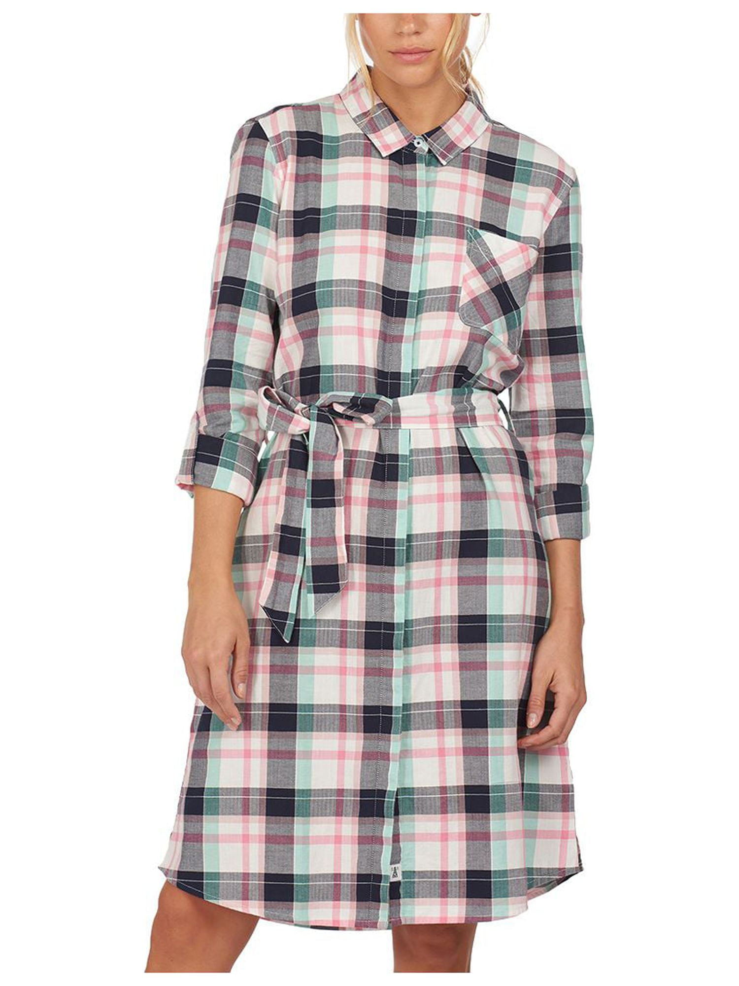 BARBOUR Womens White Pleated Pocketed Tie Belt Hidden Placket Curve H ...