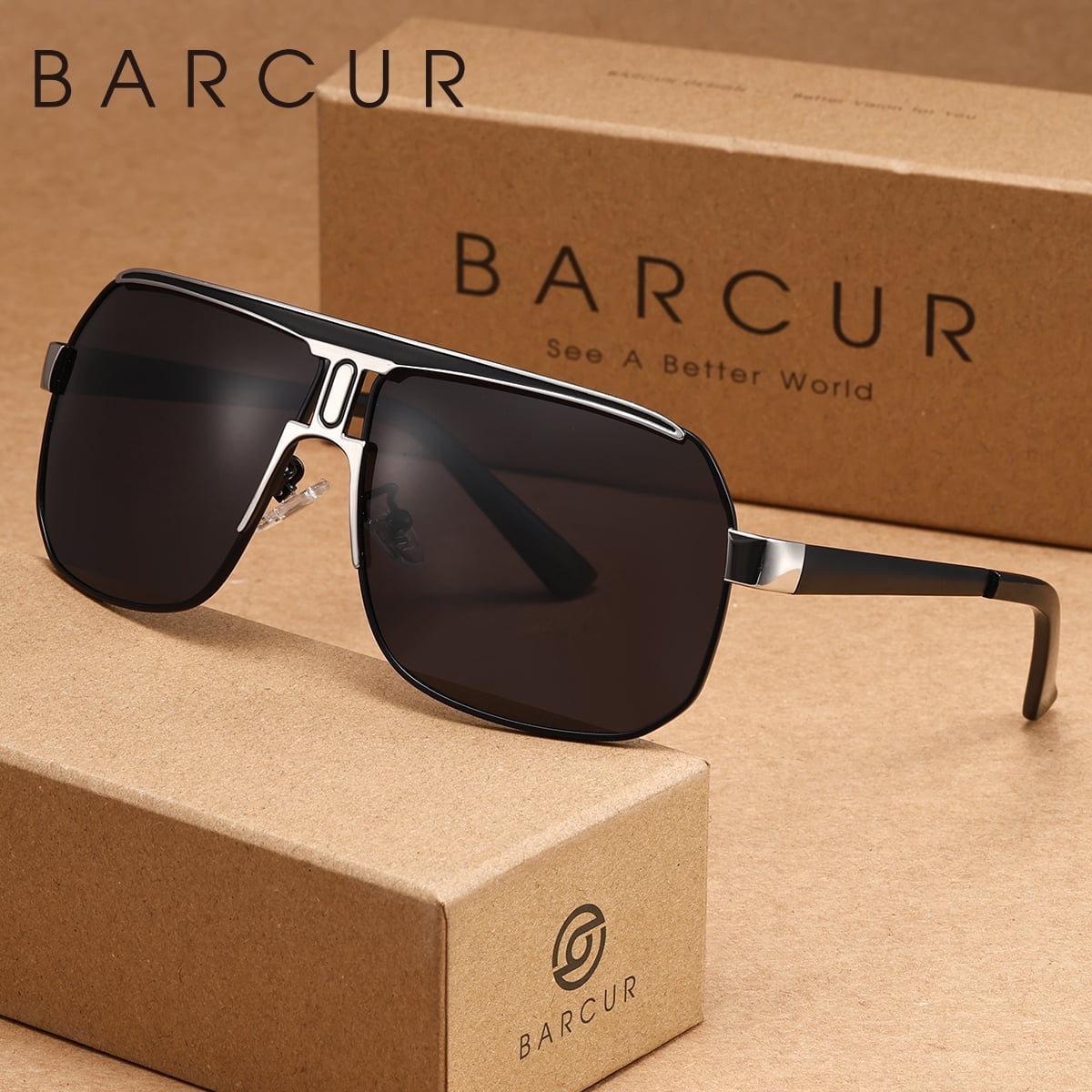 BARCUR Large Frame Fashionable Sunglasses With UV Protection, Reduce ...