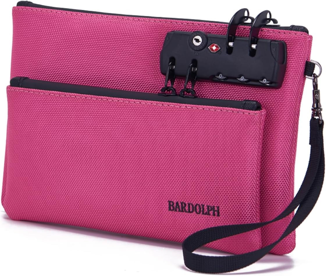 BARDOLPH Money Bag with Lock and Zipper, Double Layer Men & Women's ...