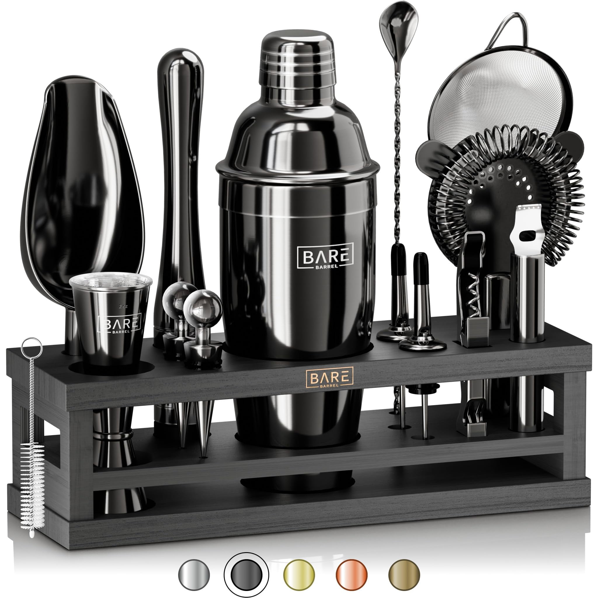 BARE BARREL® Mixology Bartender Kit Bar Set | 16-Piece Cocktail Shaker ...