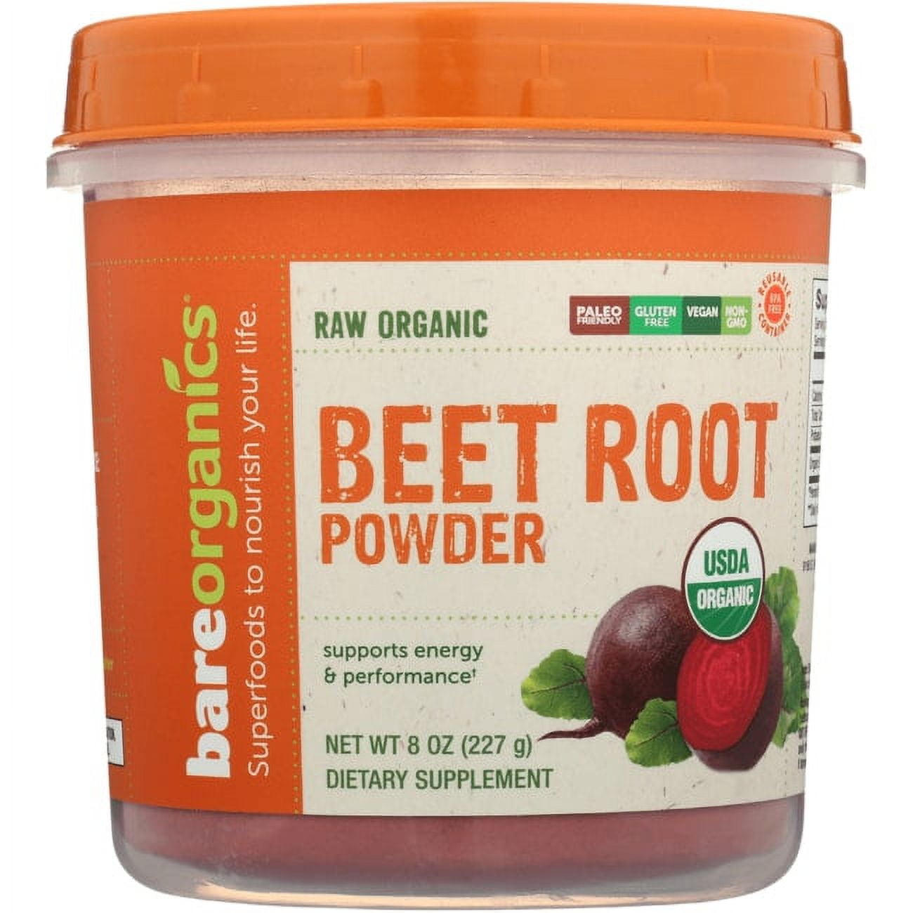 BAREORGANICS Superfood Beet Root Powder, Raw & Organic, 8Oz (227G ...