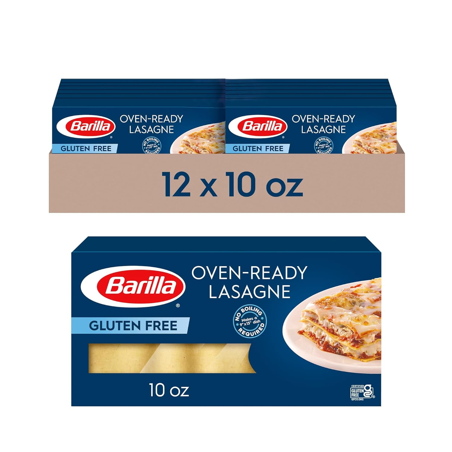 BARILLA Gluten Free Oven-Ready Lasagne, 10 Ounce (Pack of 12) - Non-GMO ...
