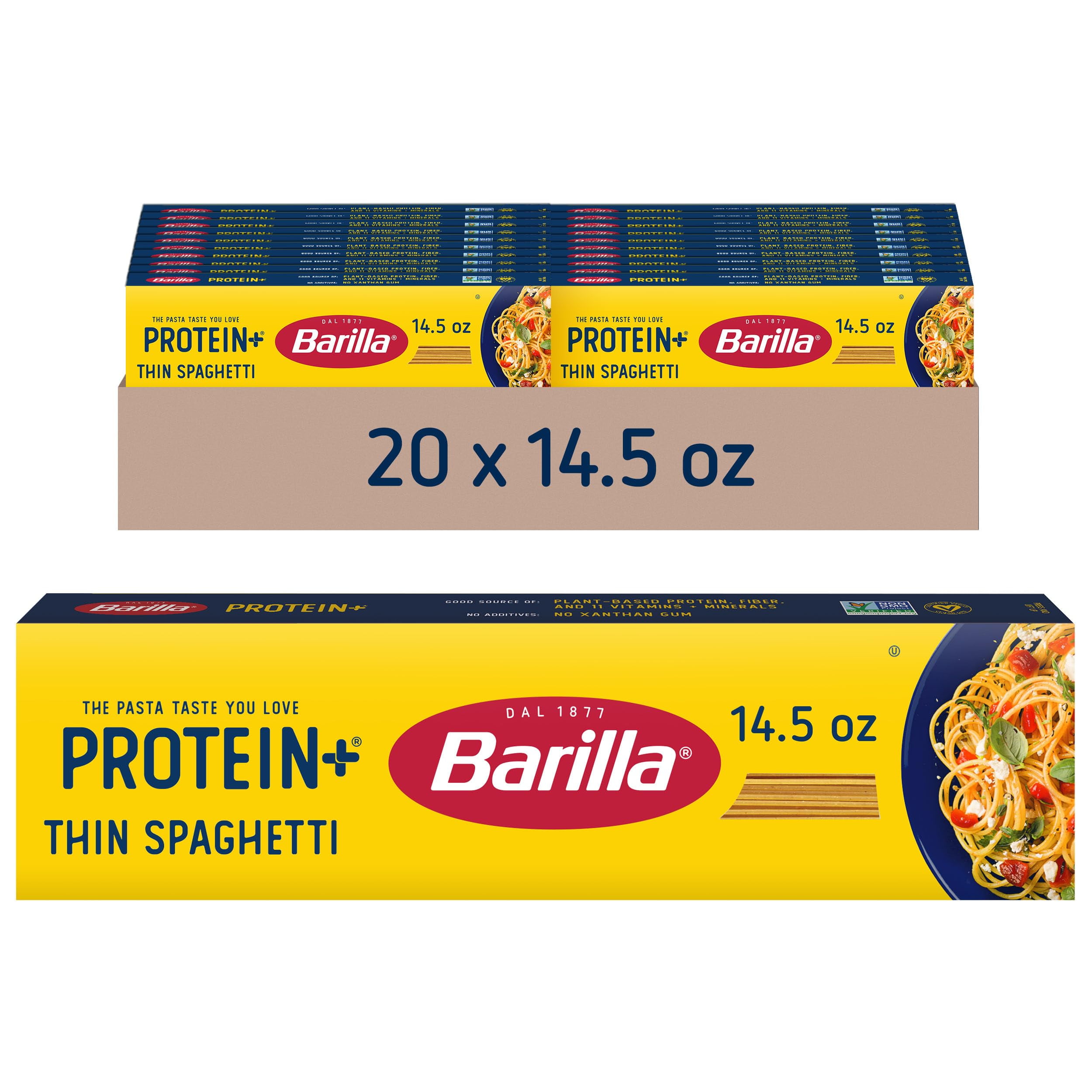 BARILLA Protein+ (Plus) Thin Spaghetti Pasta, BSL1 14.5 Ounce (Pack of ...