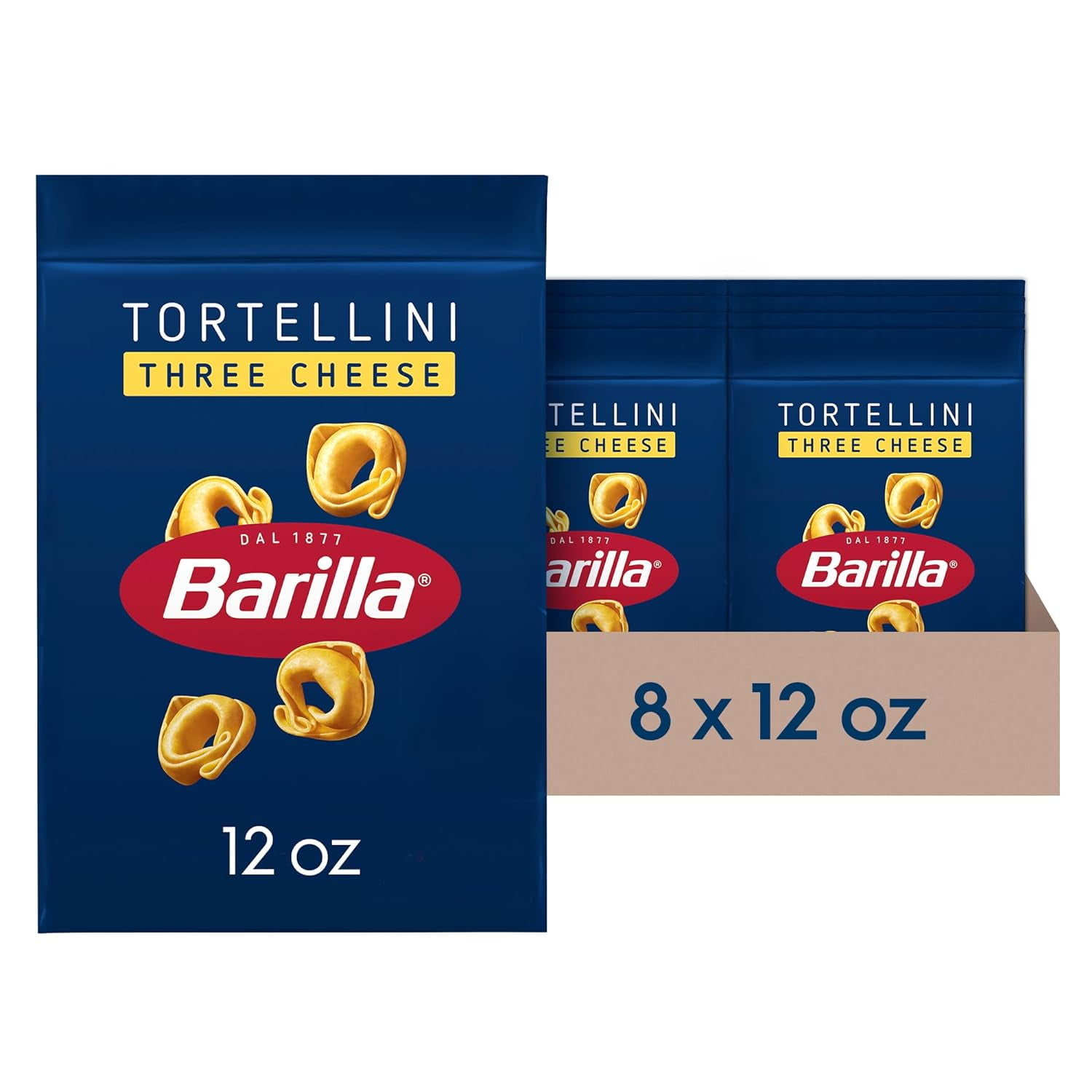 BARILLA Three Cheese Tortellini Pasta, 12 oz. Bag (Pack of 8) - 6 ...