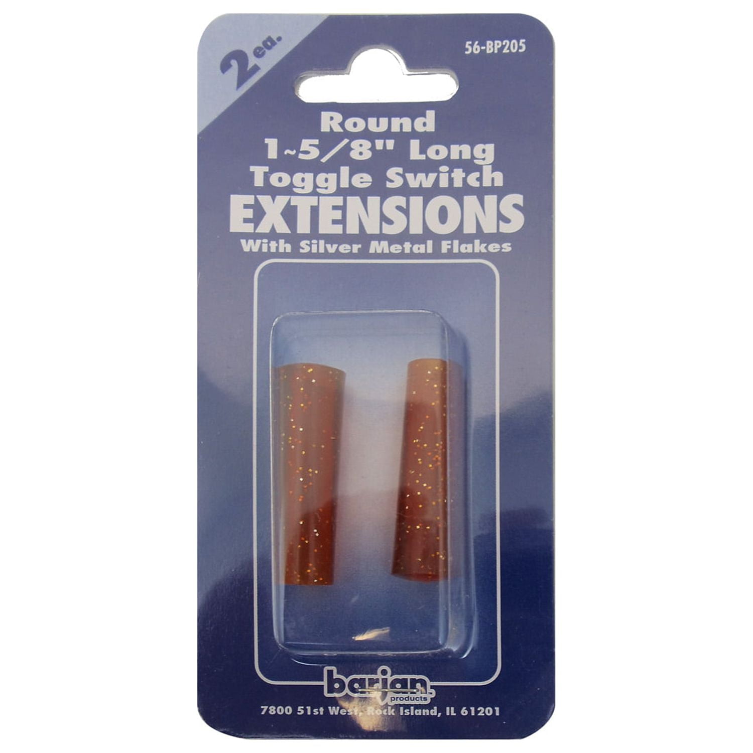 BARJAN - 1-5/8" LONG AMBER TOGGLE SWITCH EXTENSION WITH SILVER METAL ...