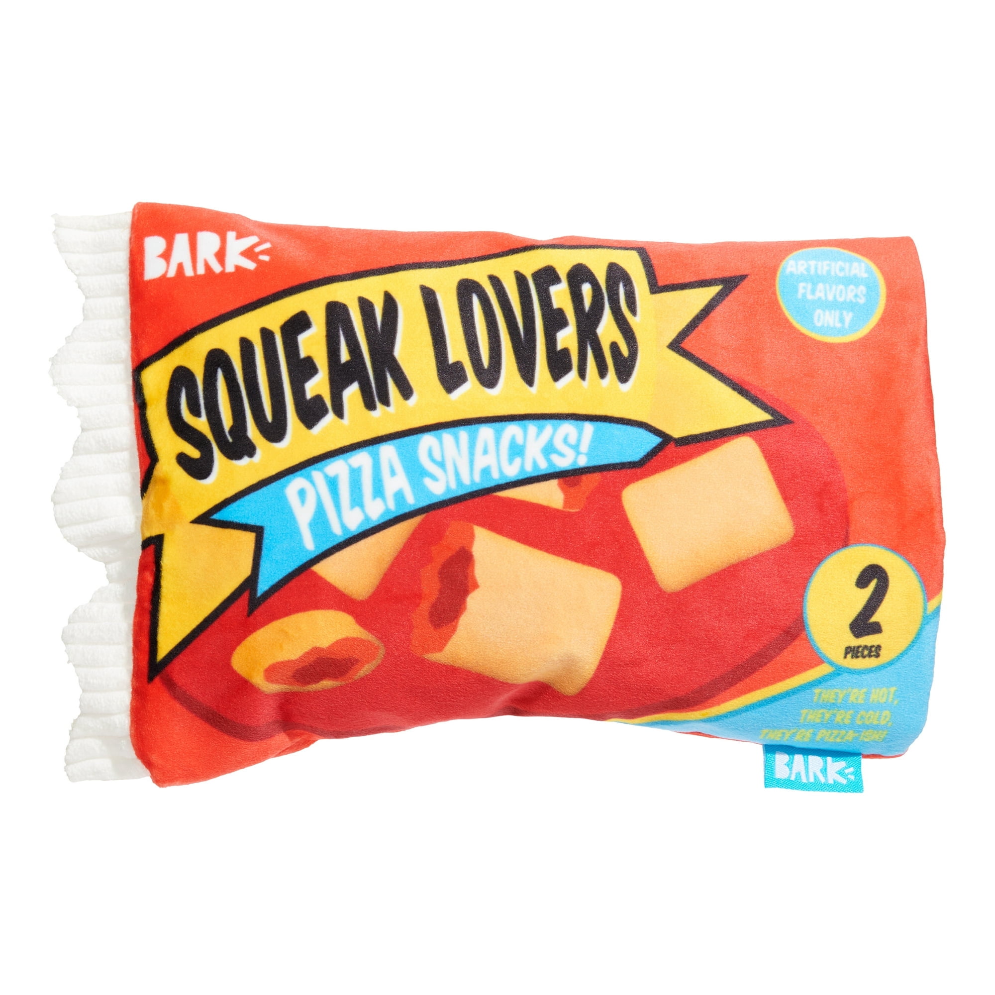 BARK 3-Part Pizza Roll Squeak Lovers Snacks Dog Toy for Medium and ...