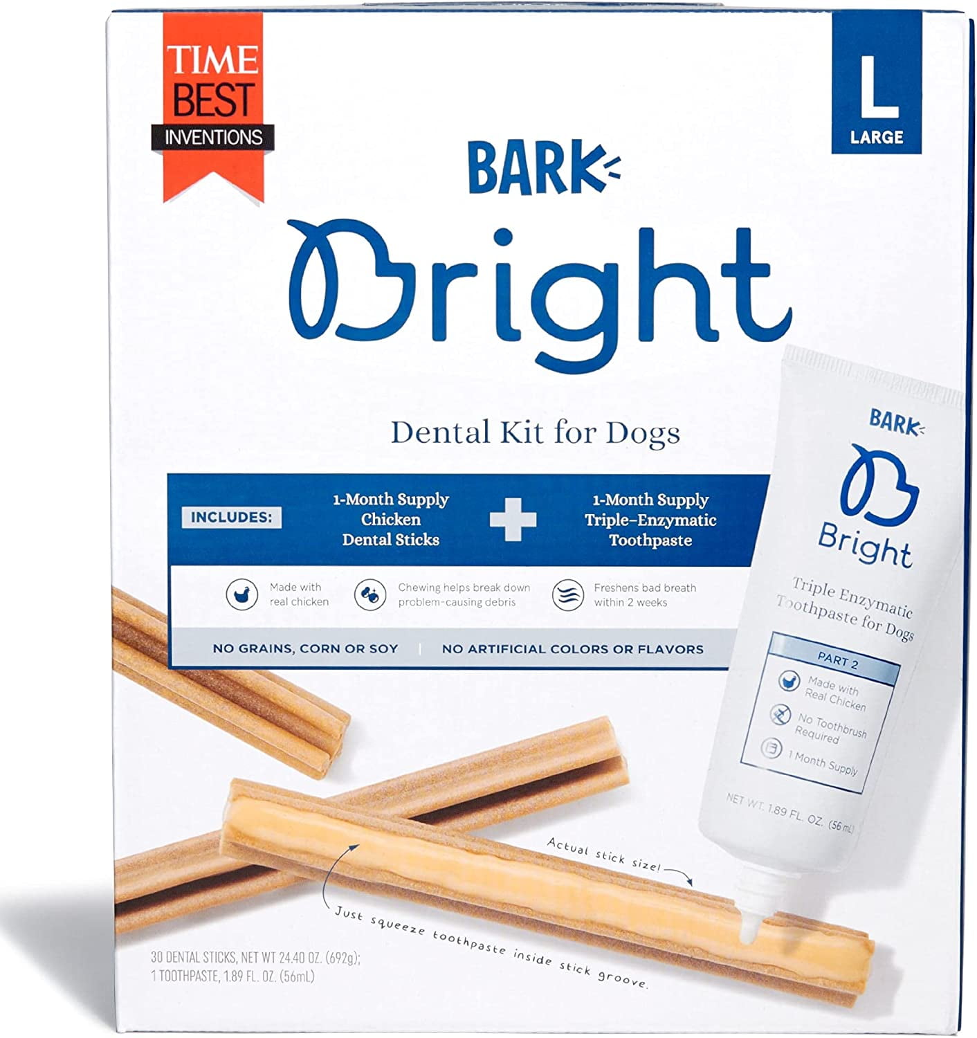BARK Bright Large Dental Kit for Dogs, 26.29 oz, Count of 30 - Walmart.com