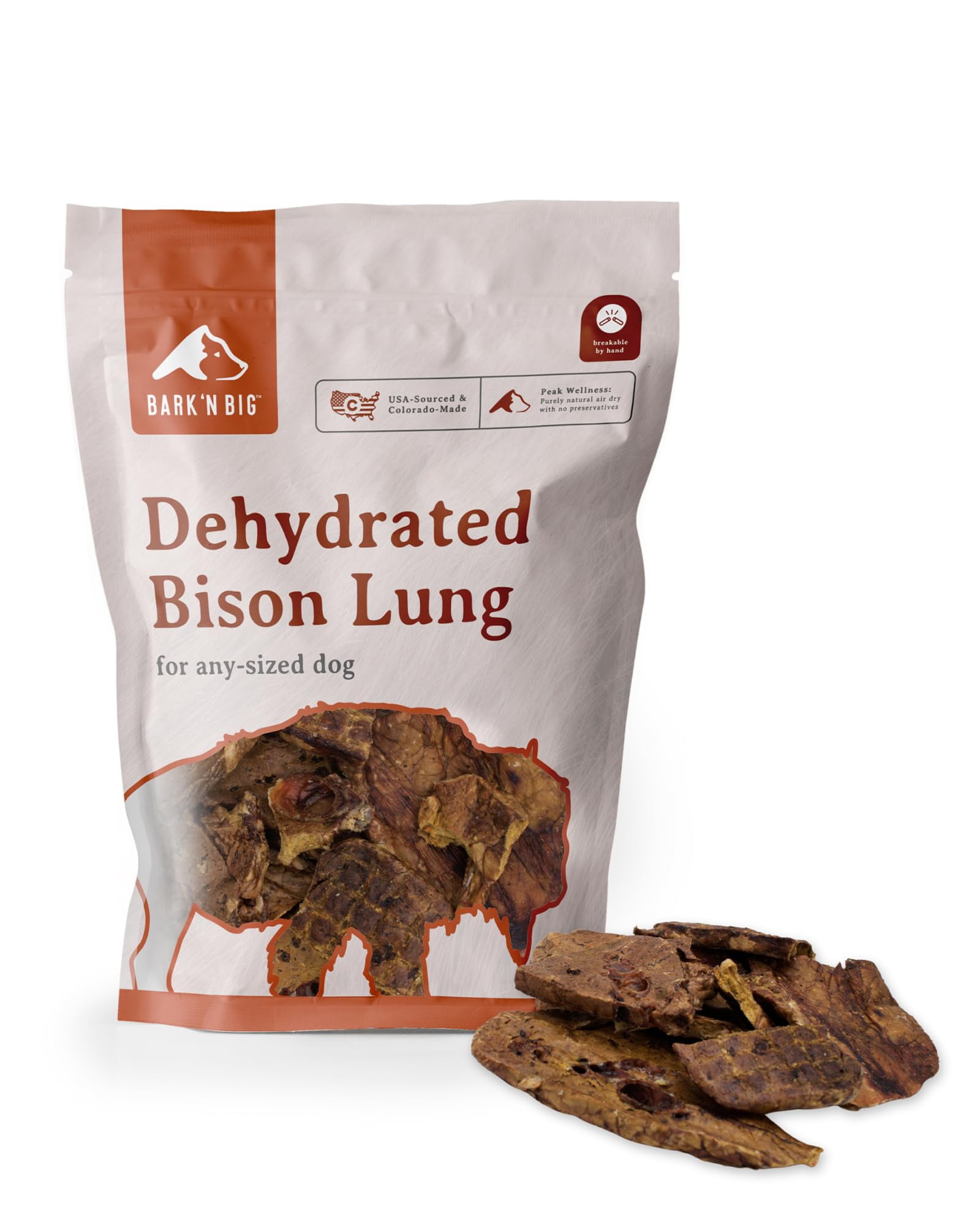 BARK'N BIG Bison Dog DPF11 Treats - Single Ingredient Lung Dog Treats ...