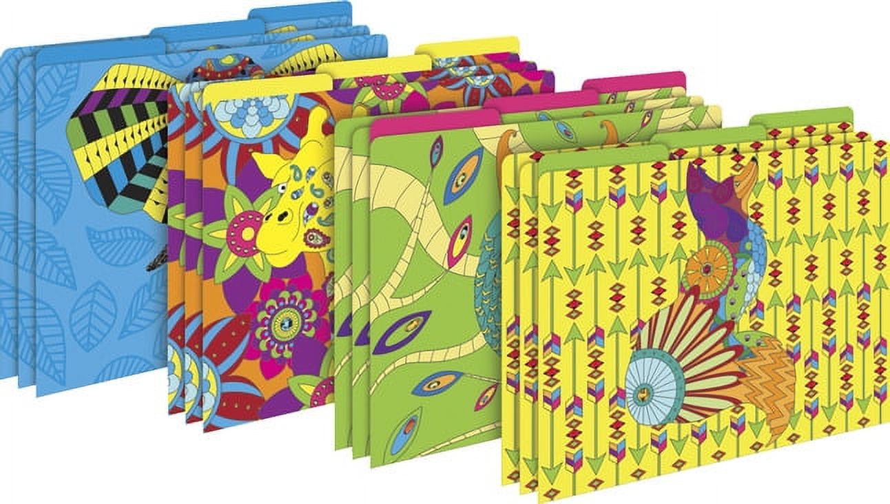 BARKER CREEK Designer File Folders Set of 12, Boho Animals, Multi ...