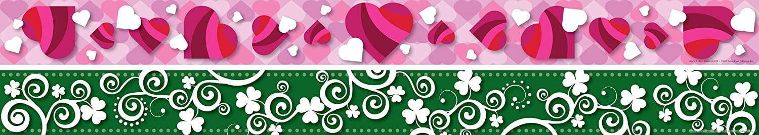 BARKER CREEK Double-Sided Border, Hearts and Clover, for Bulletin ...
