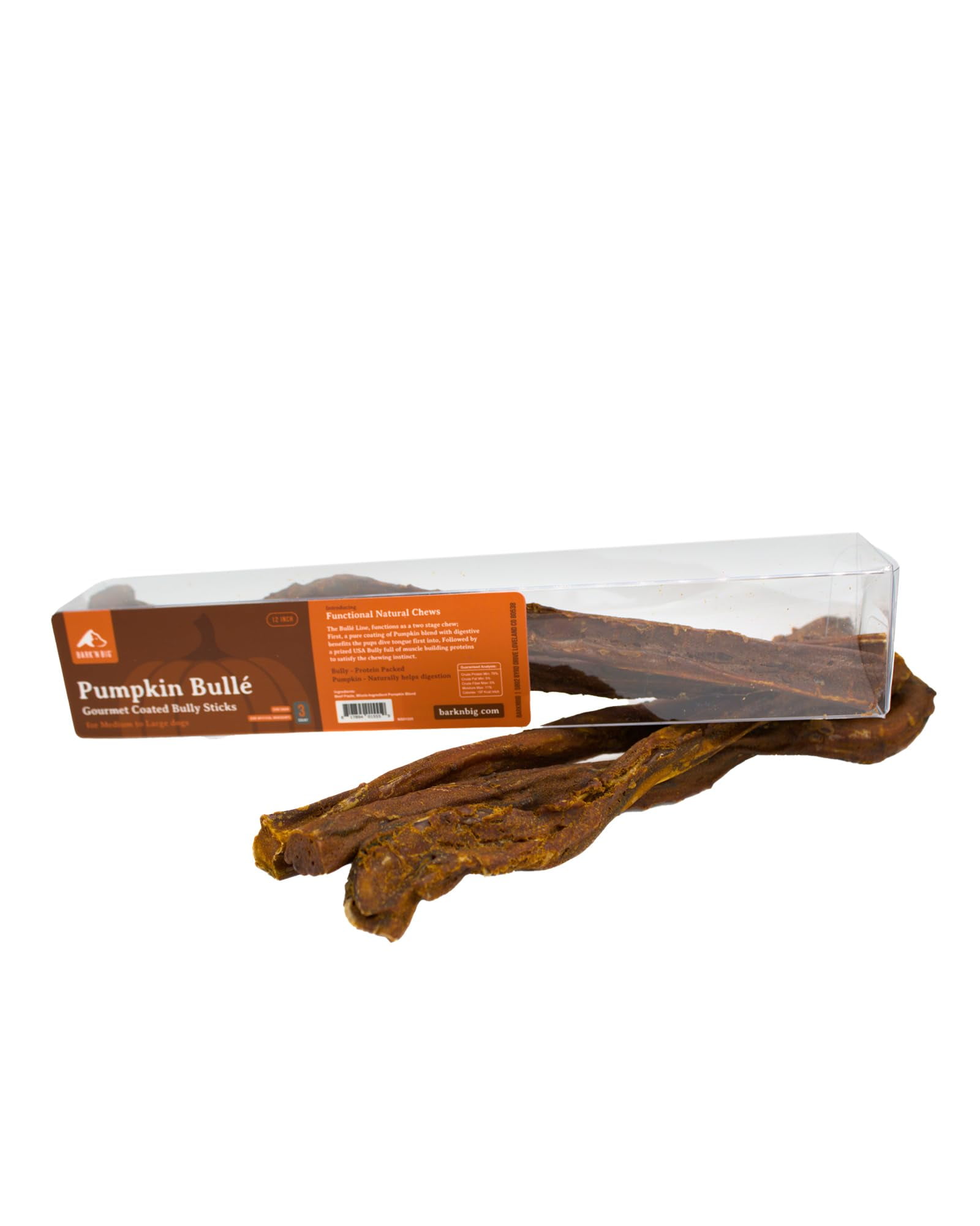 BARKN' Big PumpkinITSC Coated Dog Bully Sticks - Gourmet Chew Sticks ...