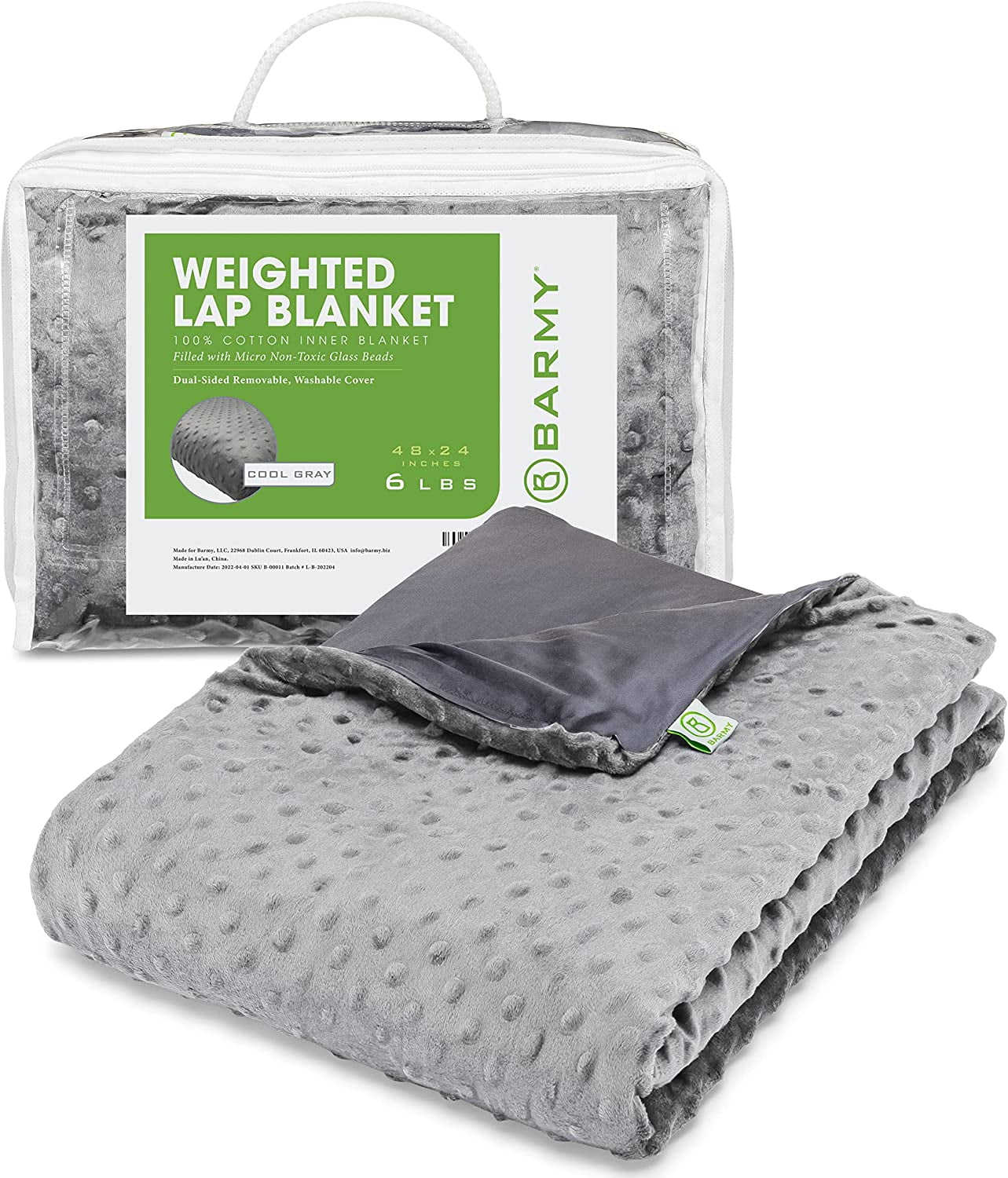 BARMY Weighted Lap Blanket (48"x24", 6lbs) Weighted Lap Pad with ...